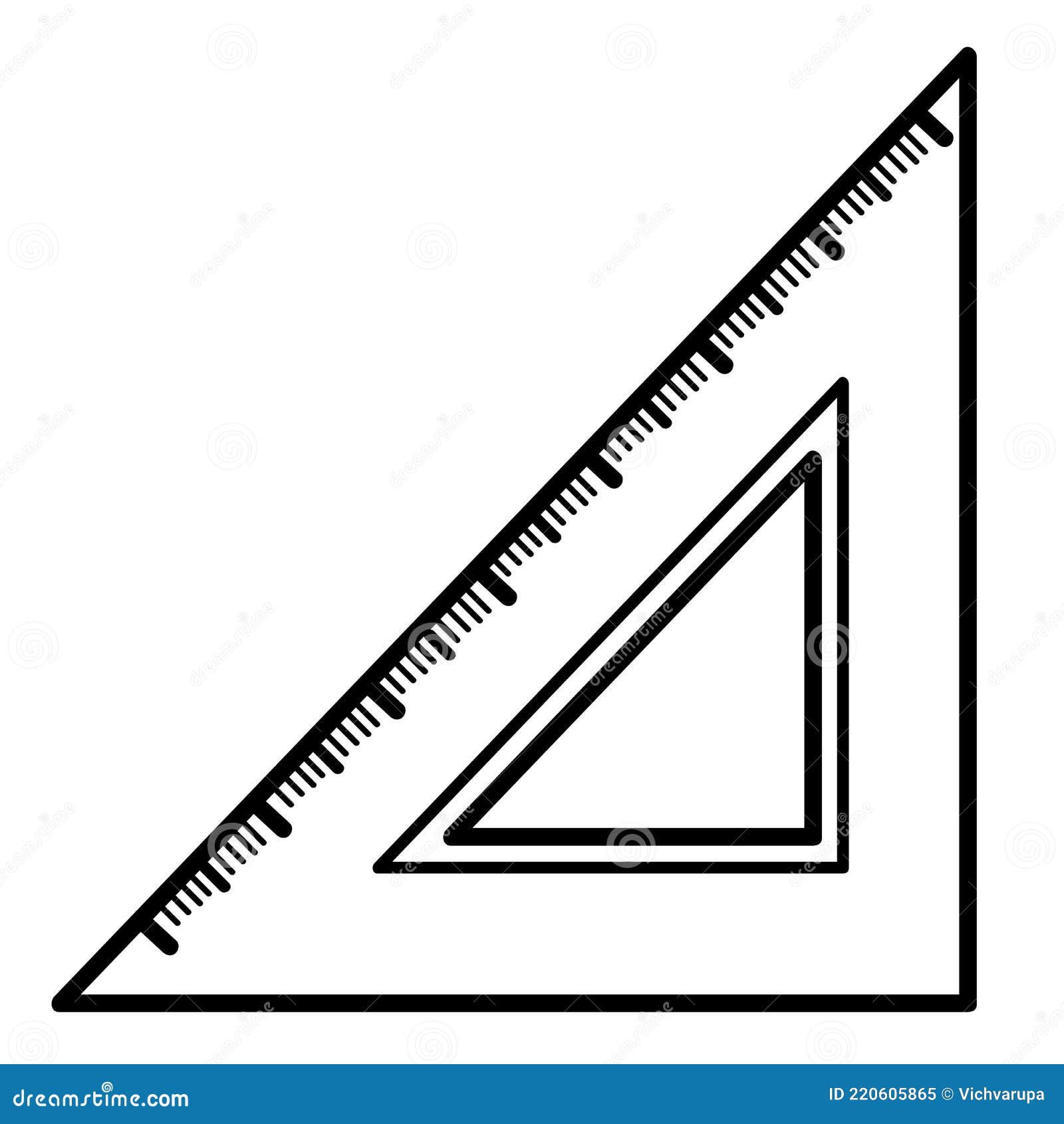 Sketch, Ruler, Mathematical Triangle, Coloring, Isolated Object on a ...