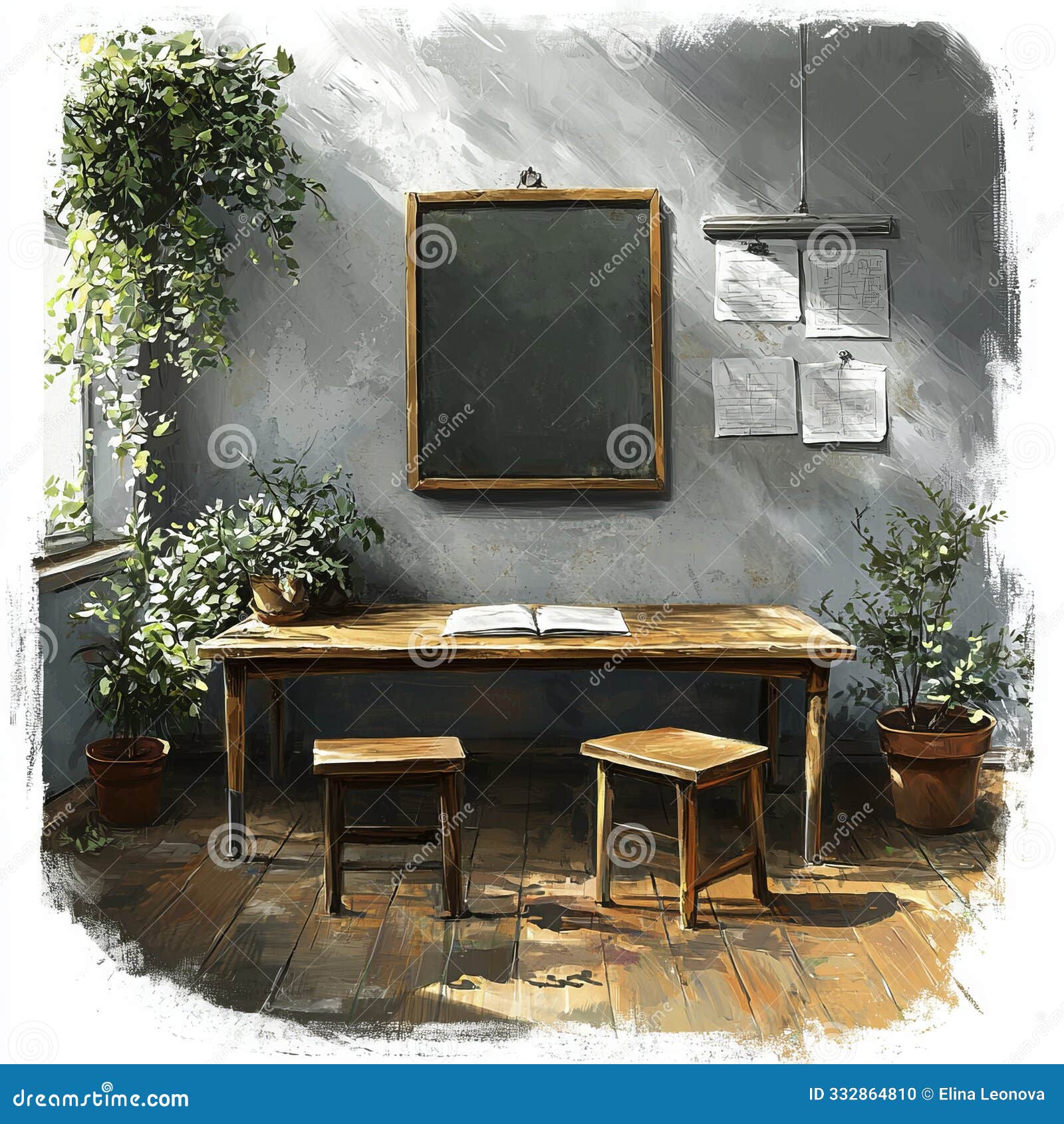 Sketch of School, Classroom. Ai Generative Illustration Stock ...