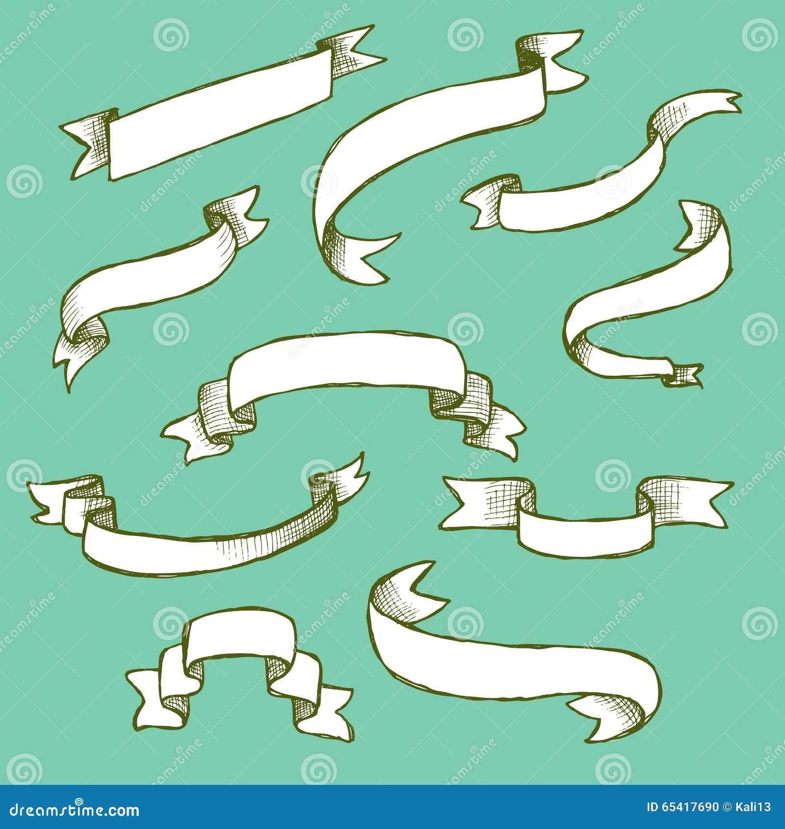 Sketch set of ribbons stock illustration. Illustration of ribbons ...