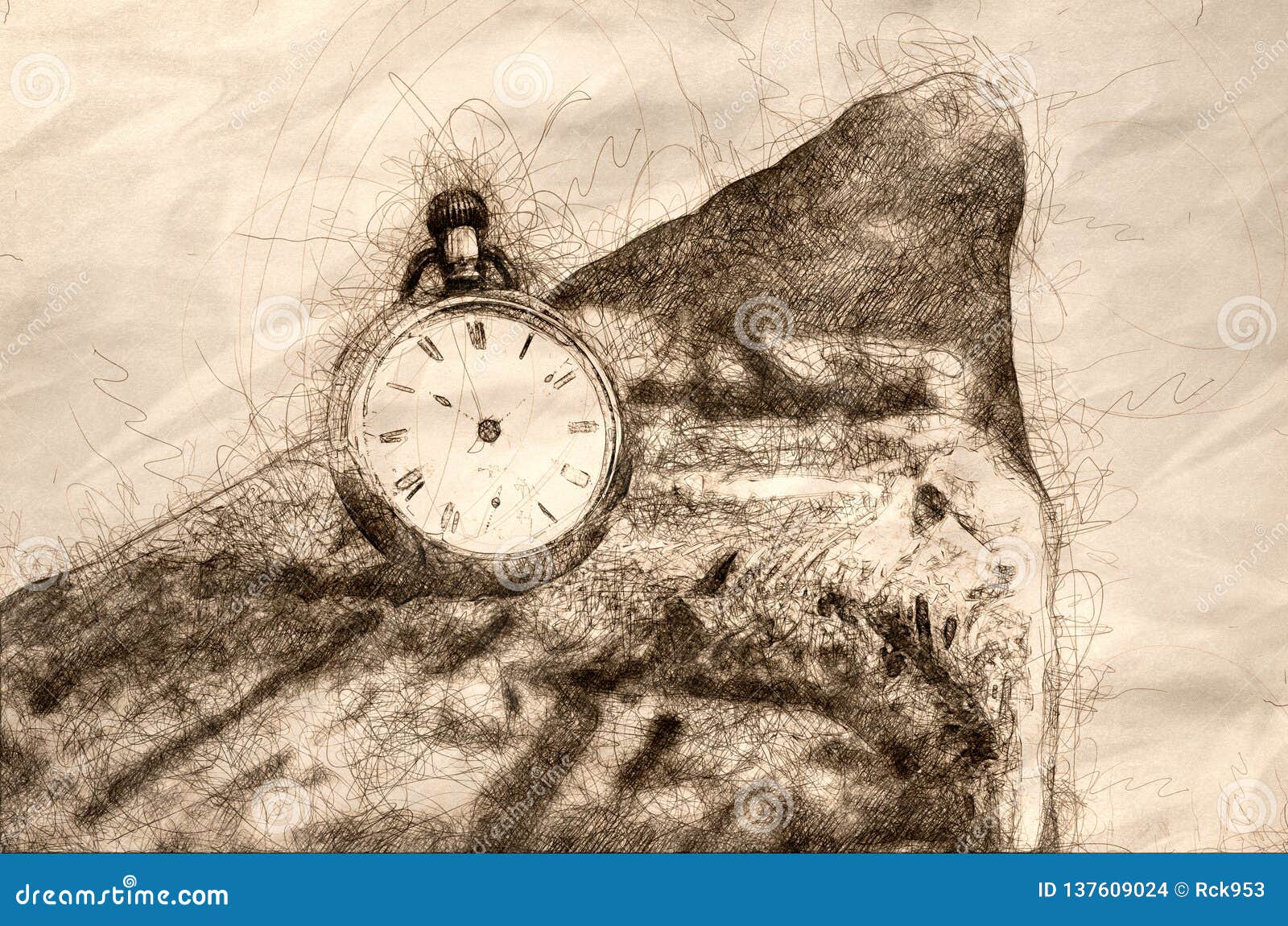 Sketch Showing it is All about the Passage of Time Stock Illustration ...