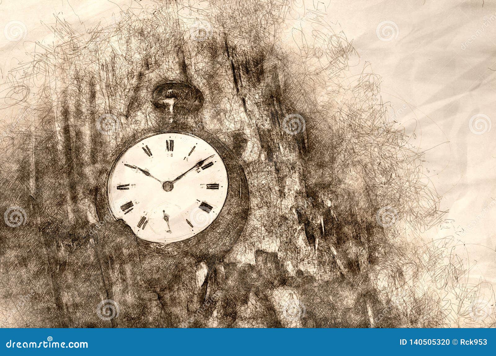 Sketch Showing Infinity And The Never Ending Progression Of Time Stock ...