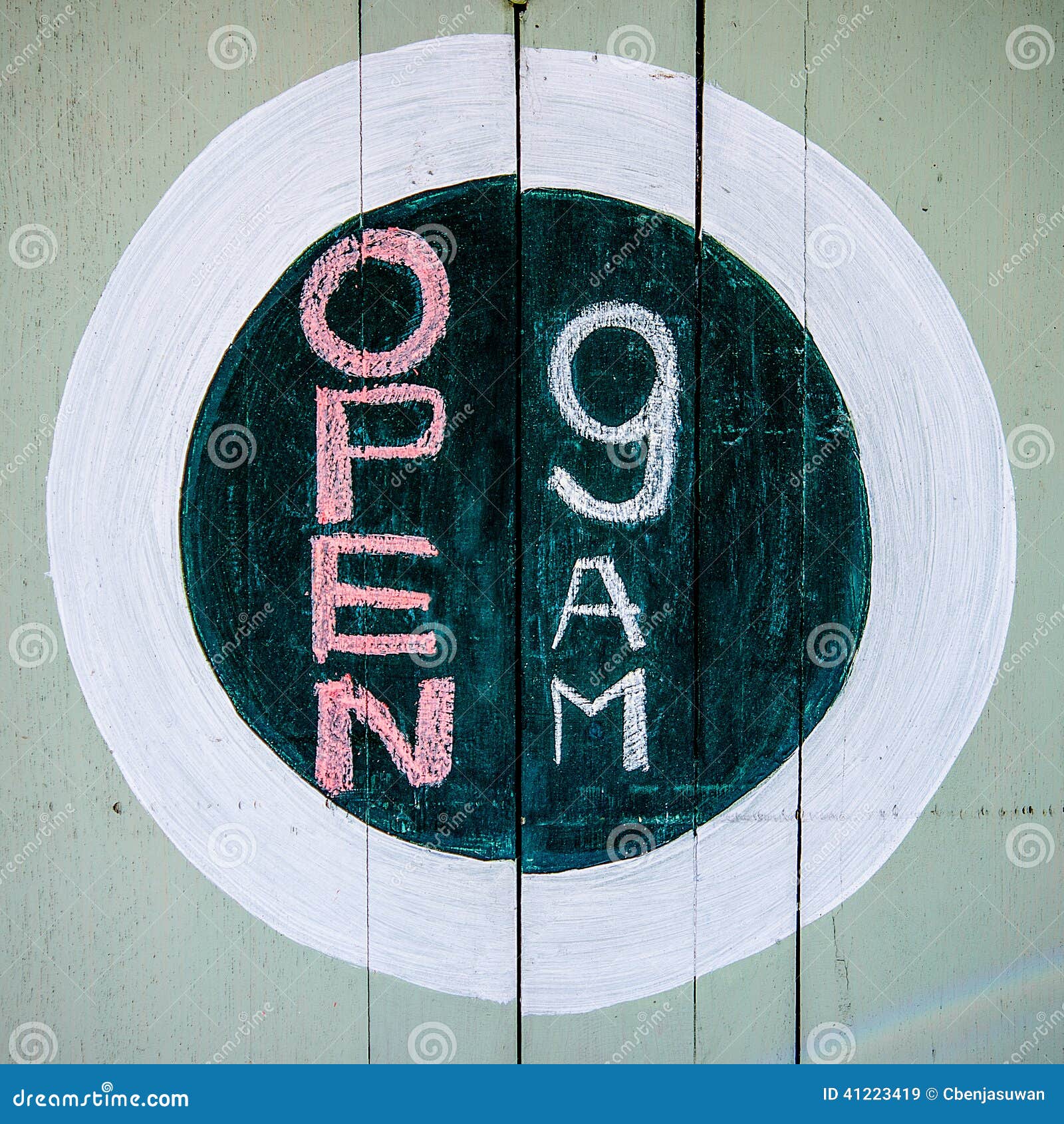 Sketch of sign open 9 am stock image. Image of commerce - 41223419