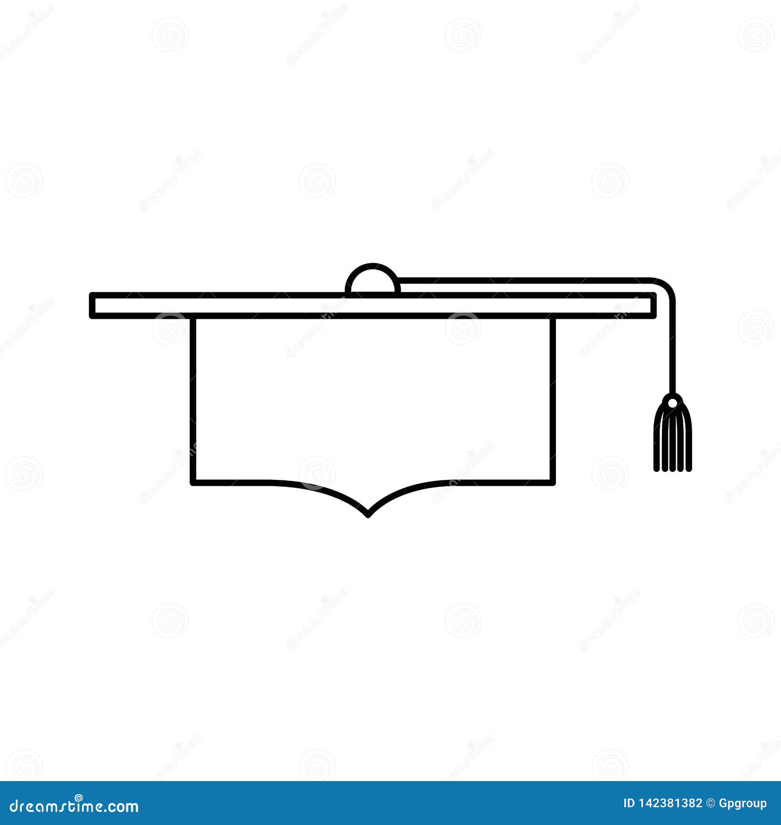 Sketch Silhouette Image Graduation Cap Front View Stock Vector ...