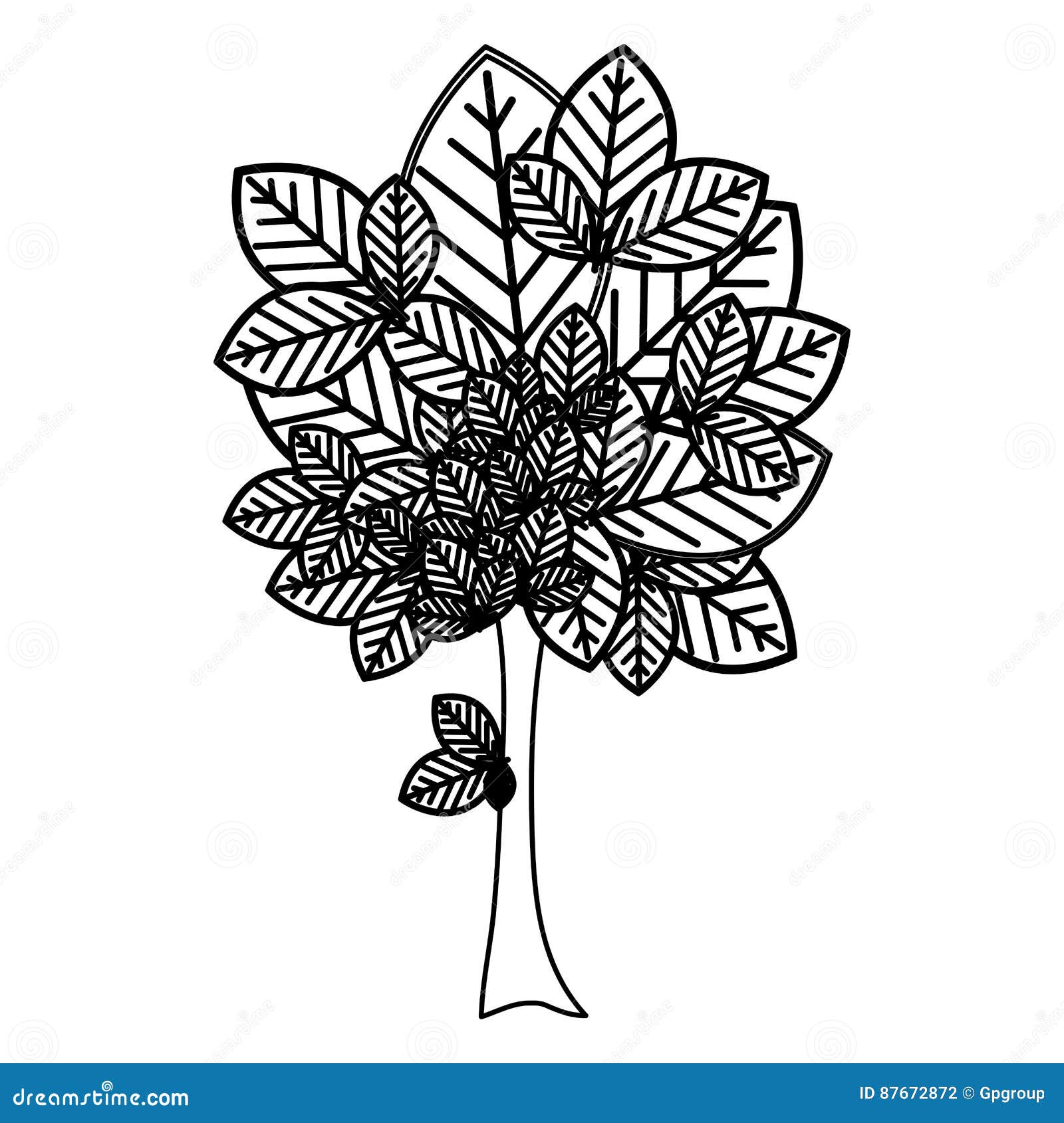 Large Ramifications With Green Leaves Royalty-Free Cartoon ...