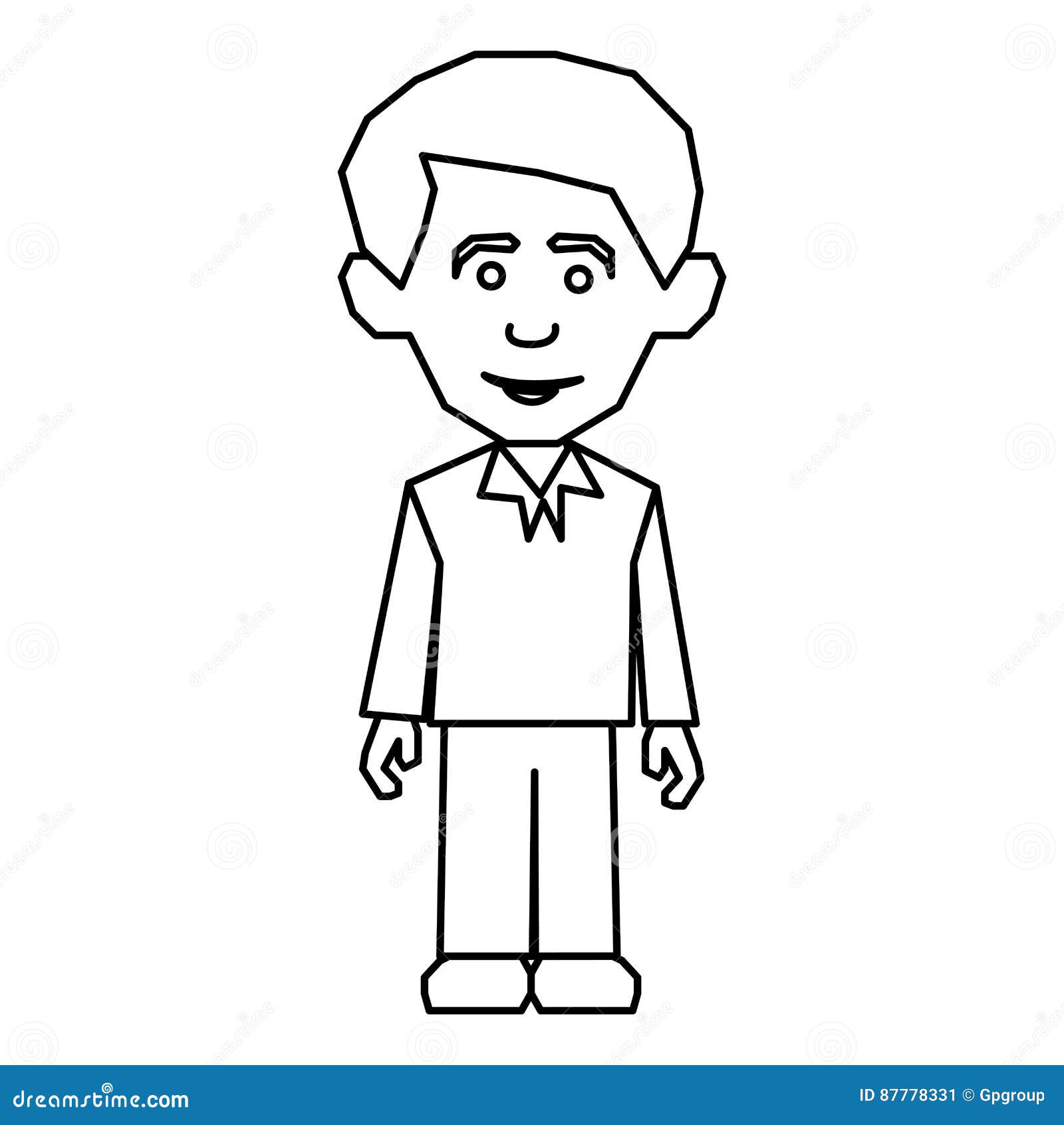 Sketch Silhouette Man Dressed Formal Style Stock Illustration ...