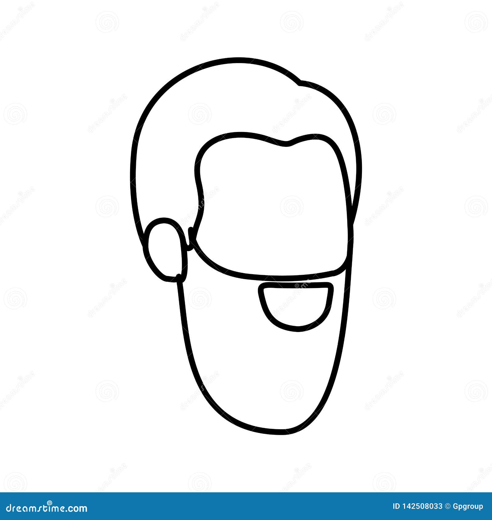 Sketch Silhouette of Man Faceless with Long Beard Stock Vector ...