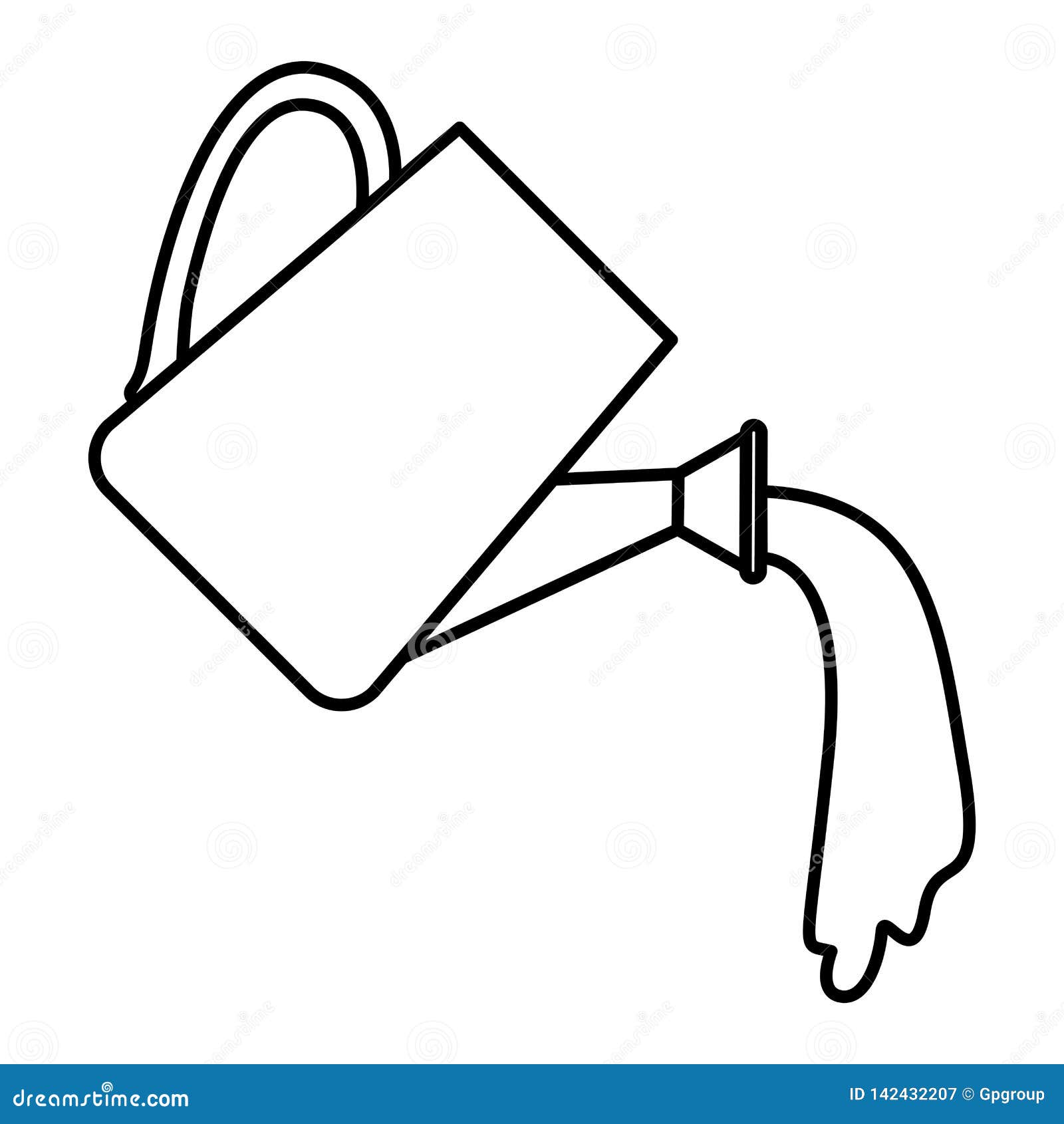 Sketch Silhouette Watering Can Spilling Water Stock Vector ...