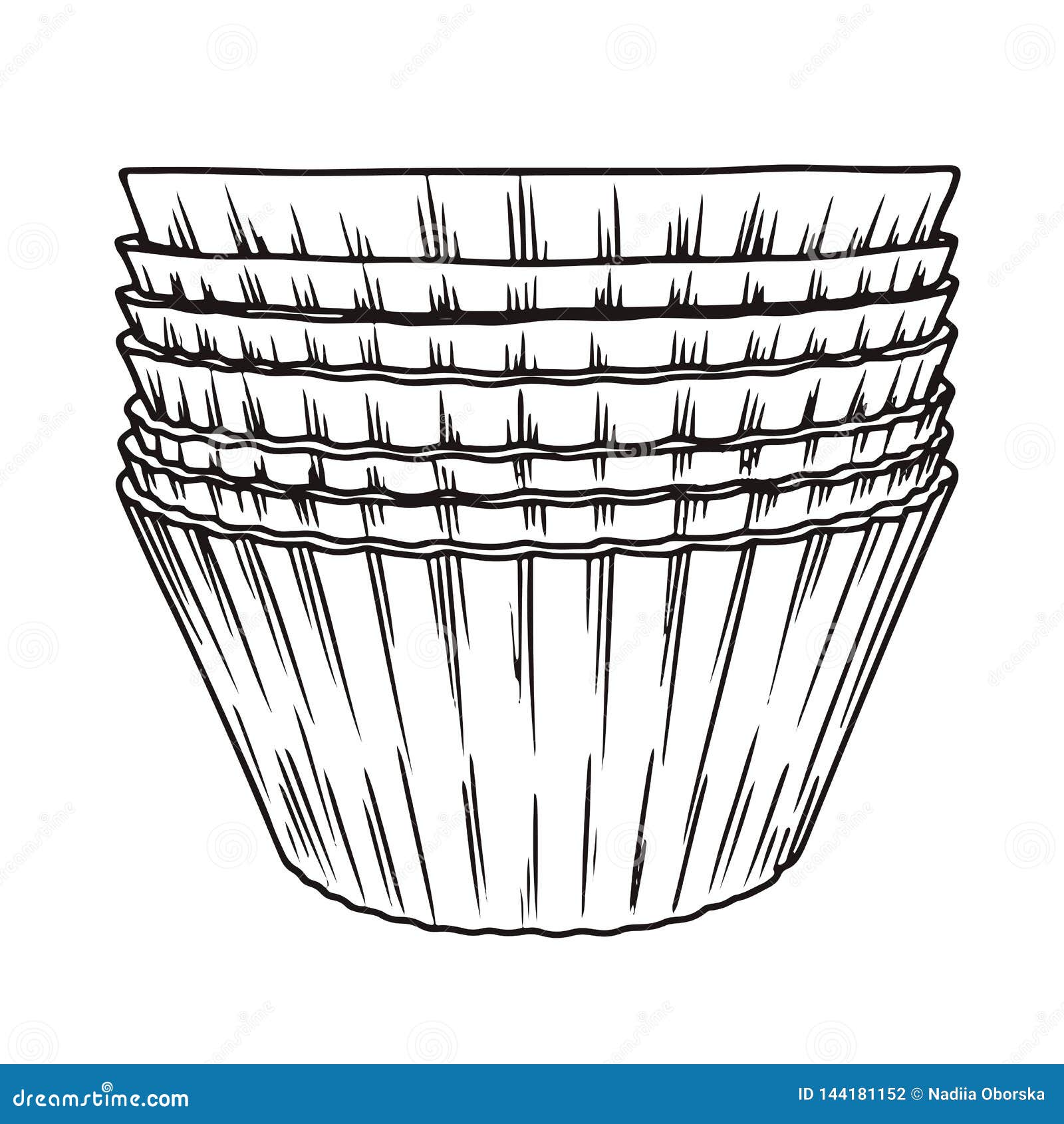 Sketch Silicone Forms for Cooking Muffin Isolated on White Background ...
