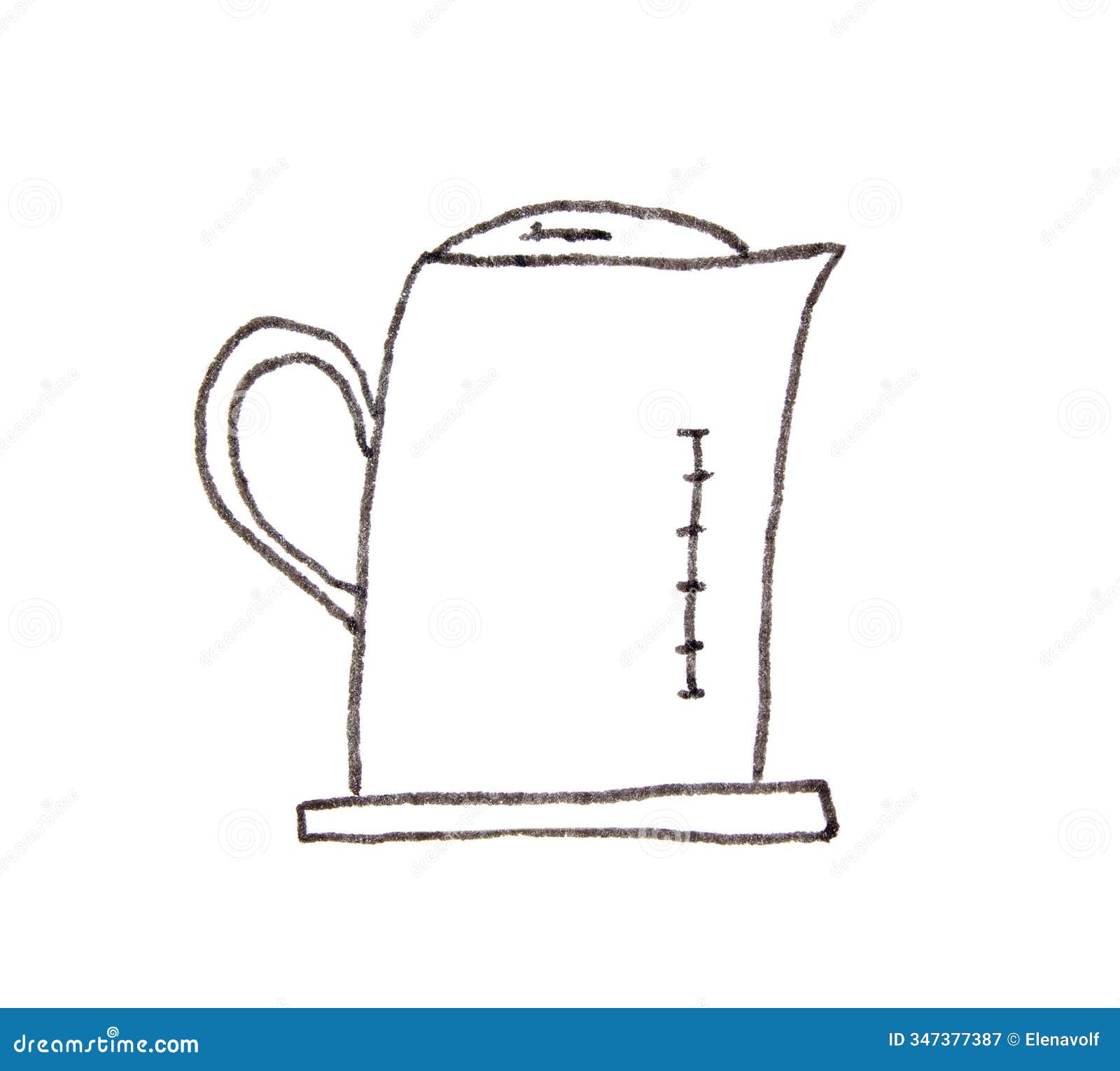 Sketch of a Simple Measuring Jug with Handle and Level Markings on ...