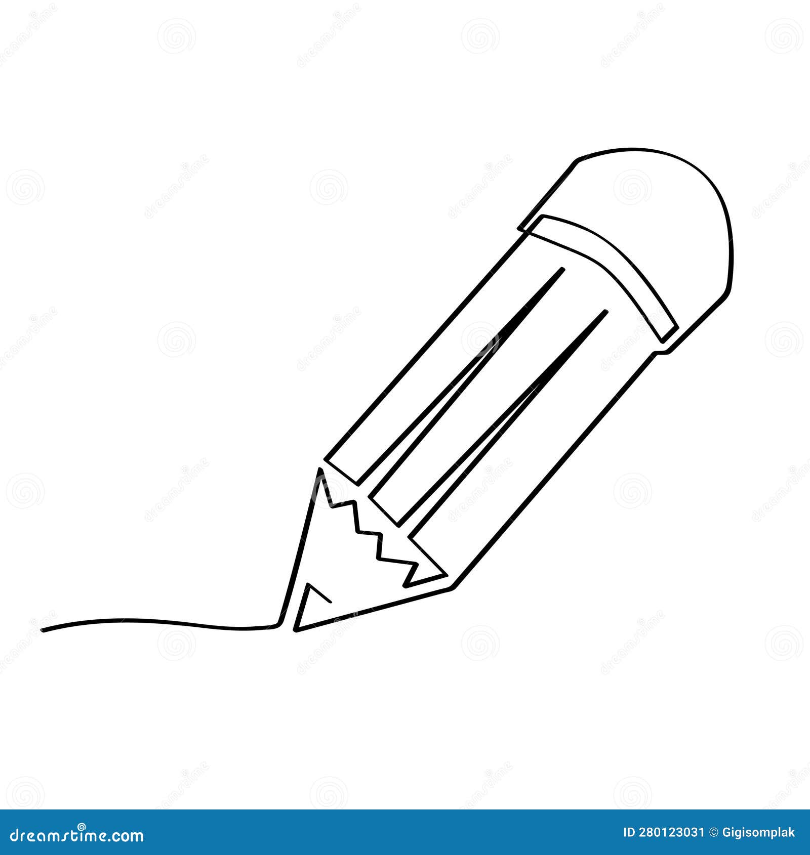 Sketch Simple Vector Single Line Art, Continuous Pencil Stock Vector ...