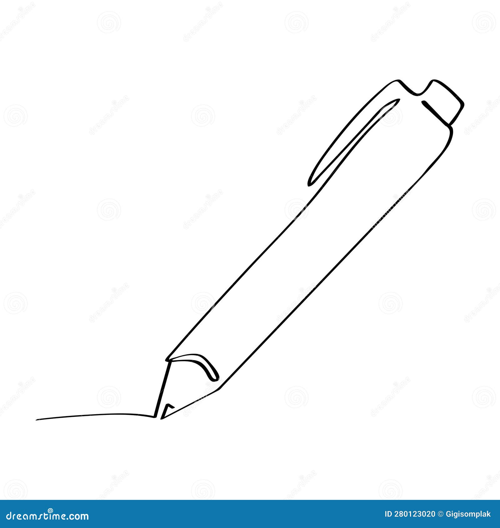 Sketch Simple Vector Single Line Art Pen Stock Vector - Illustration of ...