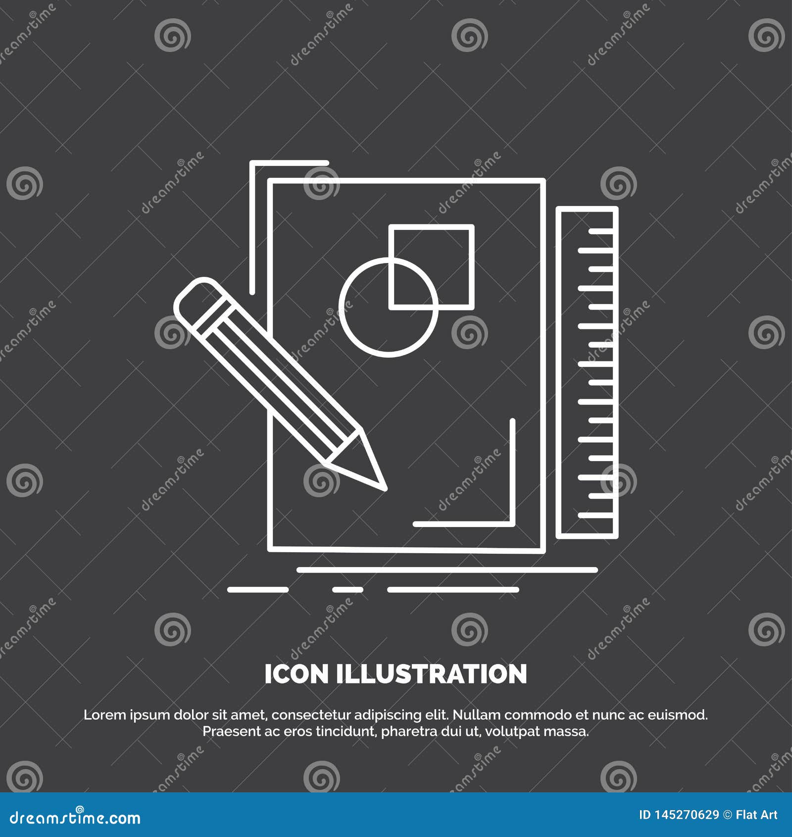 Sketch, Sketching, Design, Draw, Geometry Business Flow Chart Design With 3 Steps. Glyph Icon ...