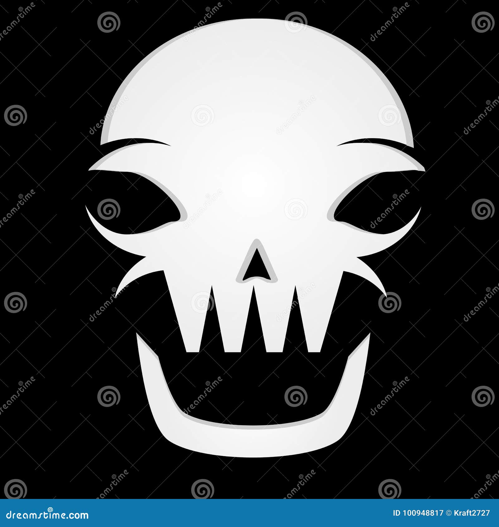 Stencil sketch of a skull stock vector. Illustration of grunge - 100948817