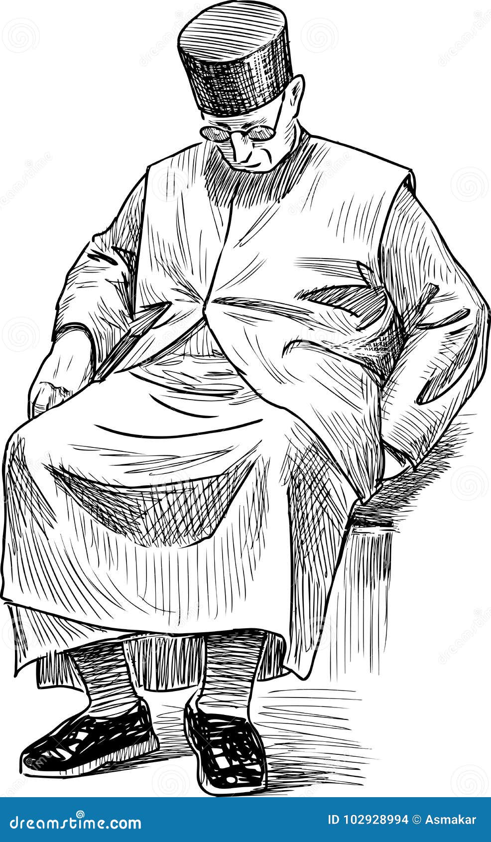 Sketch of a Sleeping Priest Stock Vector - Illustration of religion ...