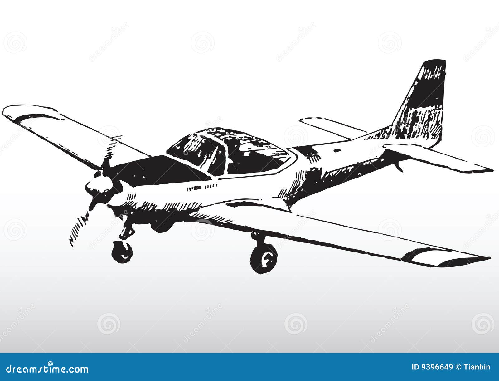 Sketch of Small Private Plane Stock Vector - Illustration of engine ...
