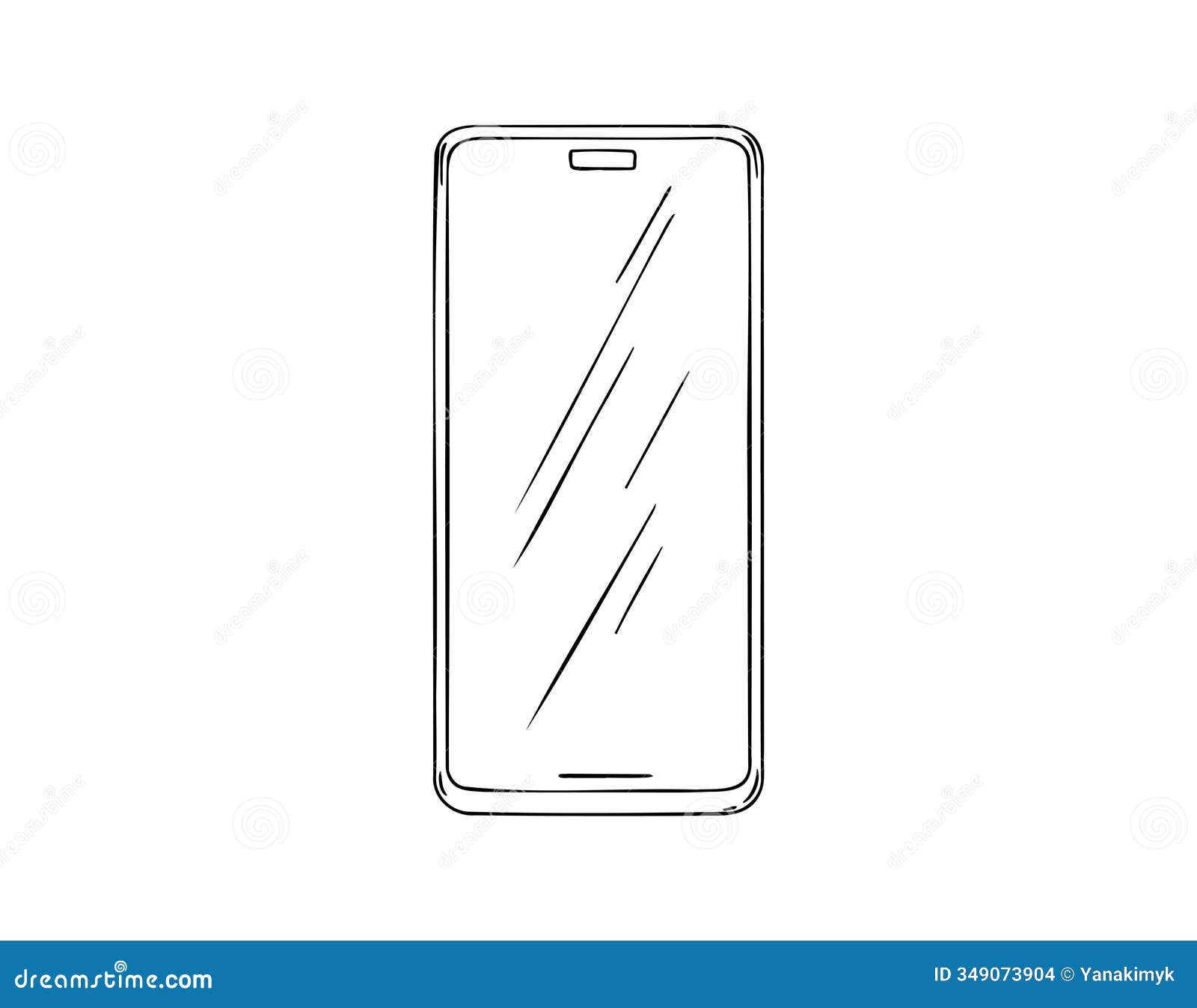 Sketch Smartphone with Touchscreen Display. Doodle Phone Icon Modern ...