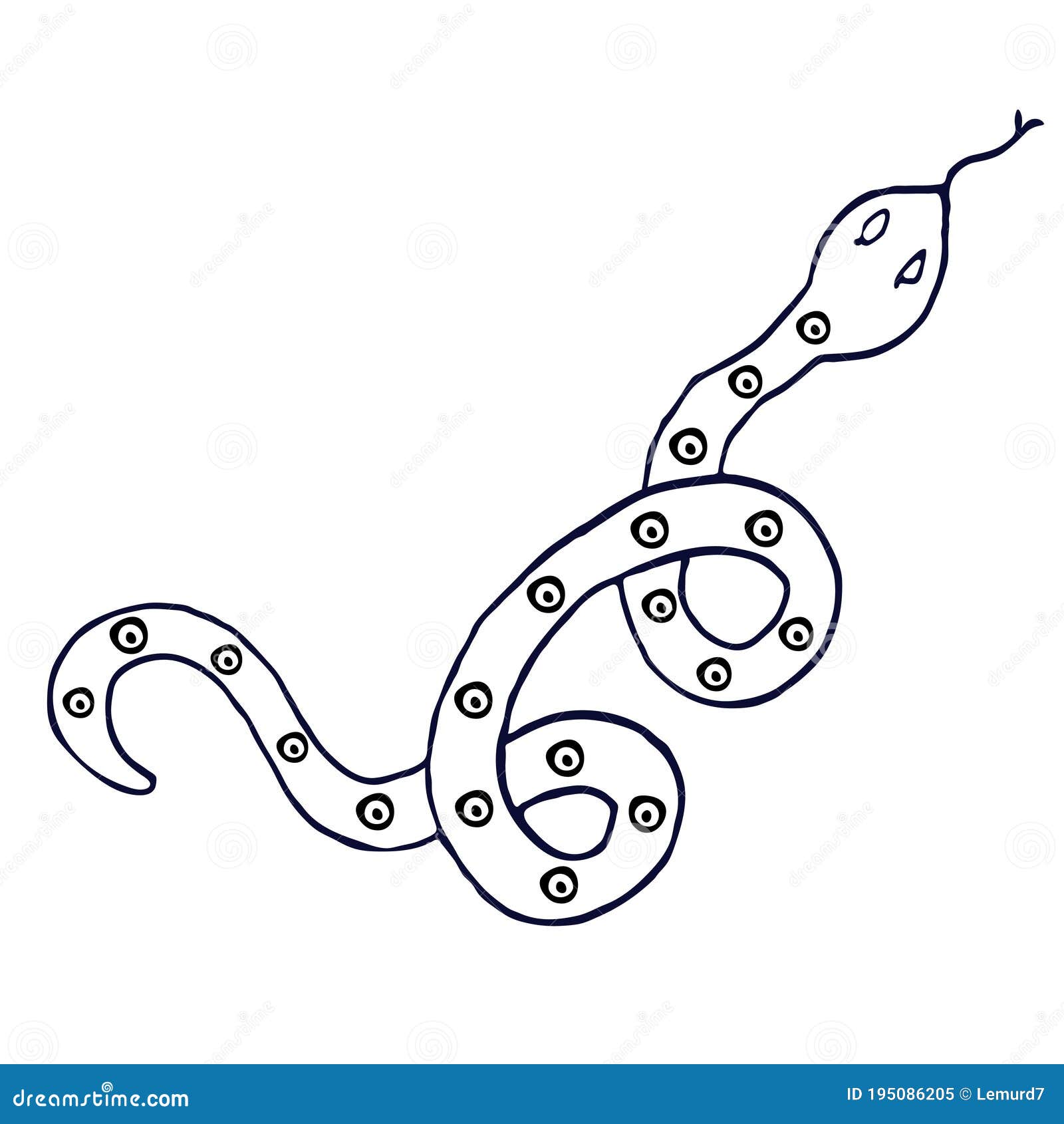 Sketch of Snake. Vector Illustration in Doodle Style Stock Vector ...
