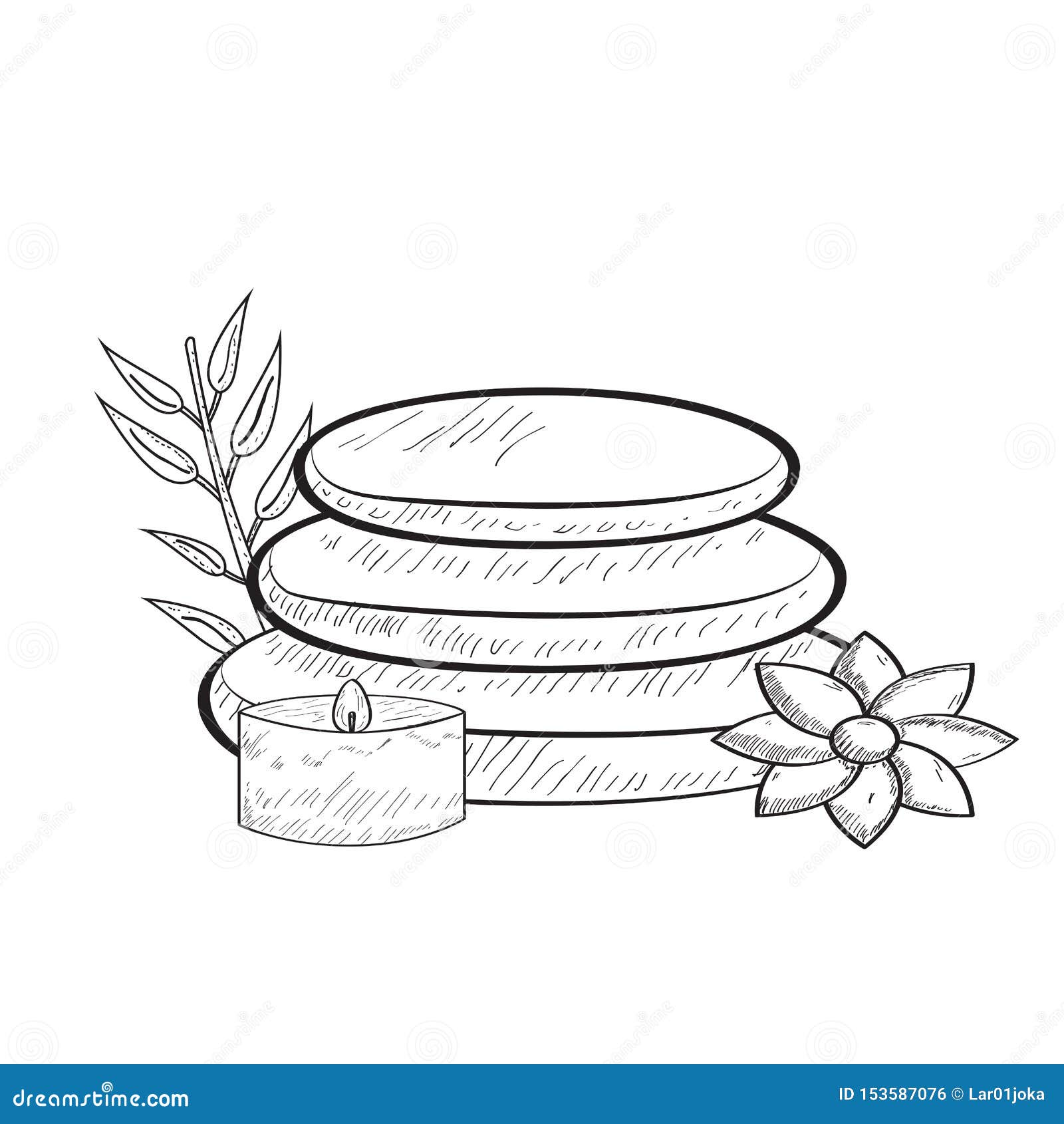 Sketch of spa objects stock vector. Illustration of lifestyle - 153587076