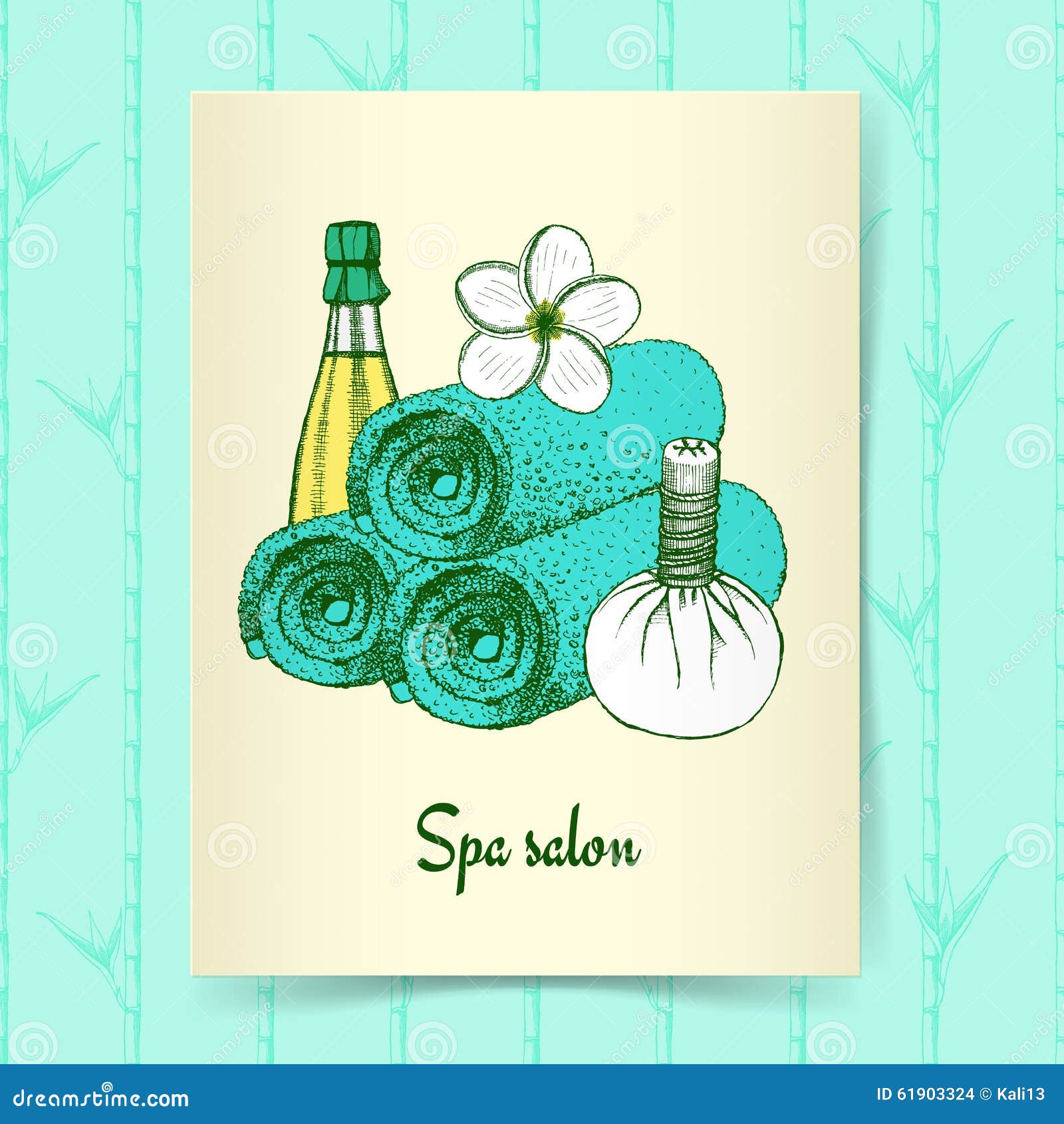 Sketch spa poster stock illustration. Illustration of care - 61903324