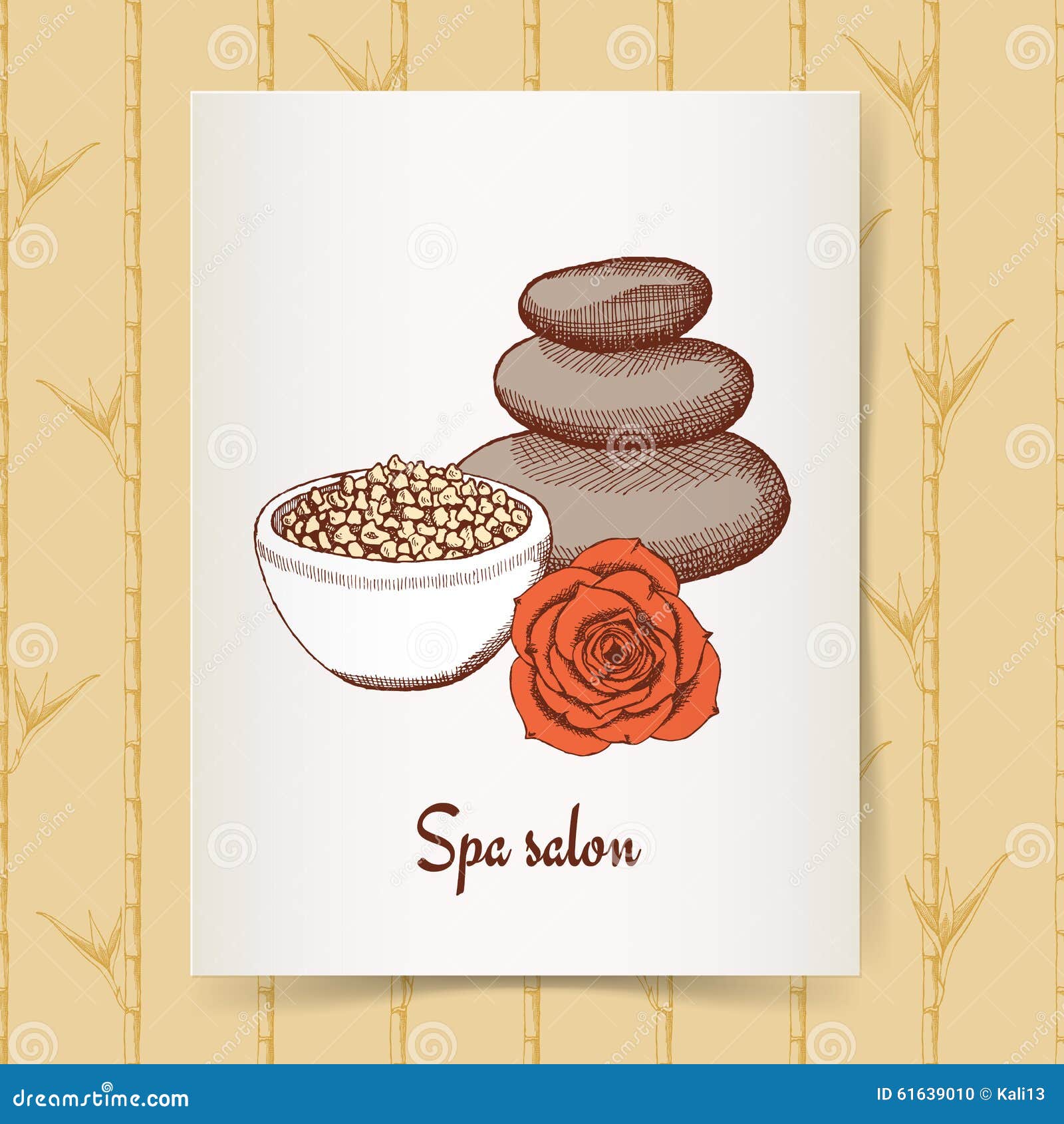 Sketch spa poster stock vector. Illustration of template - 61639010