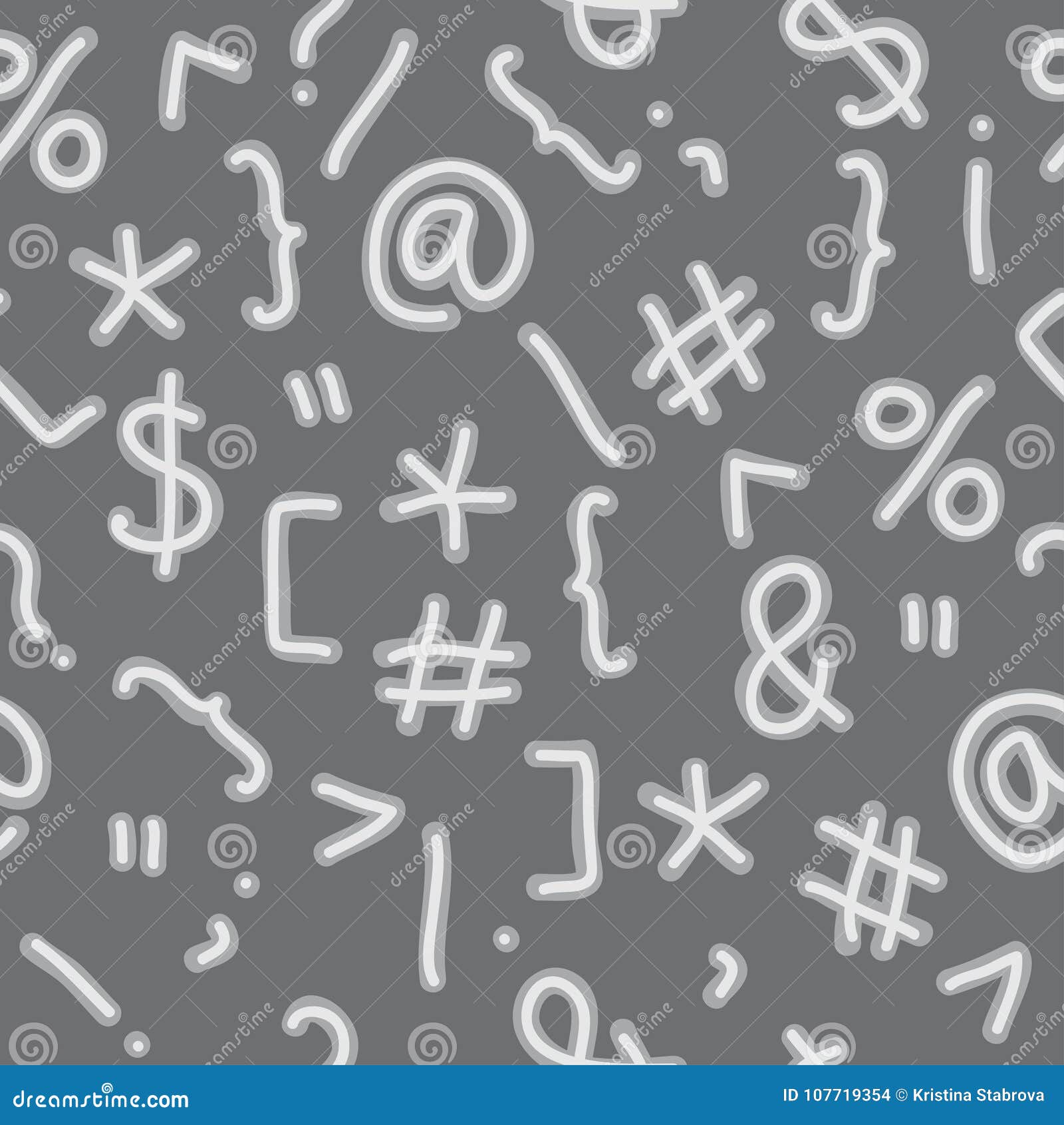 Sketch of Special Symbols. Seamless Vector Pattern Stock Vector ...