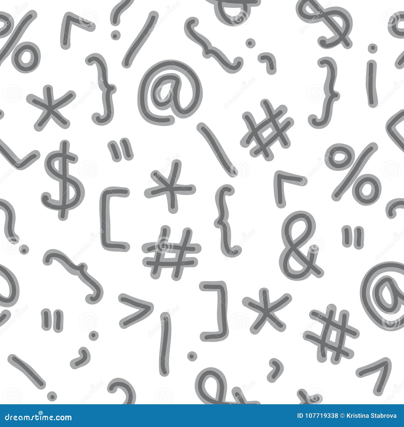 Sketch of Special Symbols. Seamless Vector Pattern Stock Vector ...