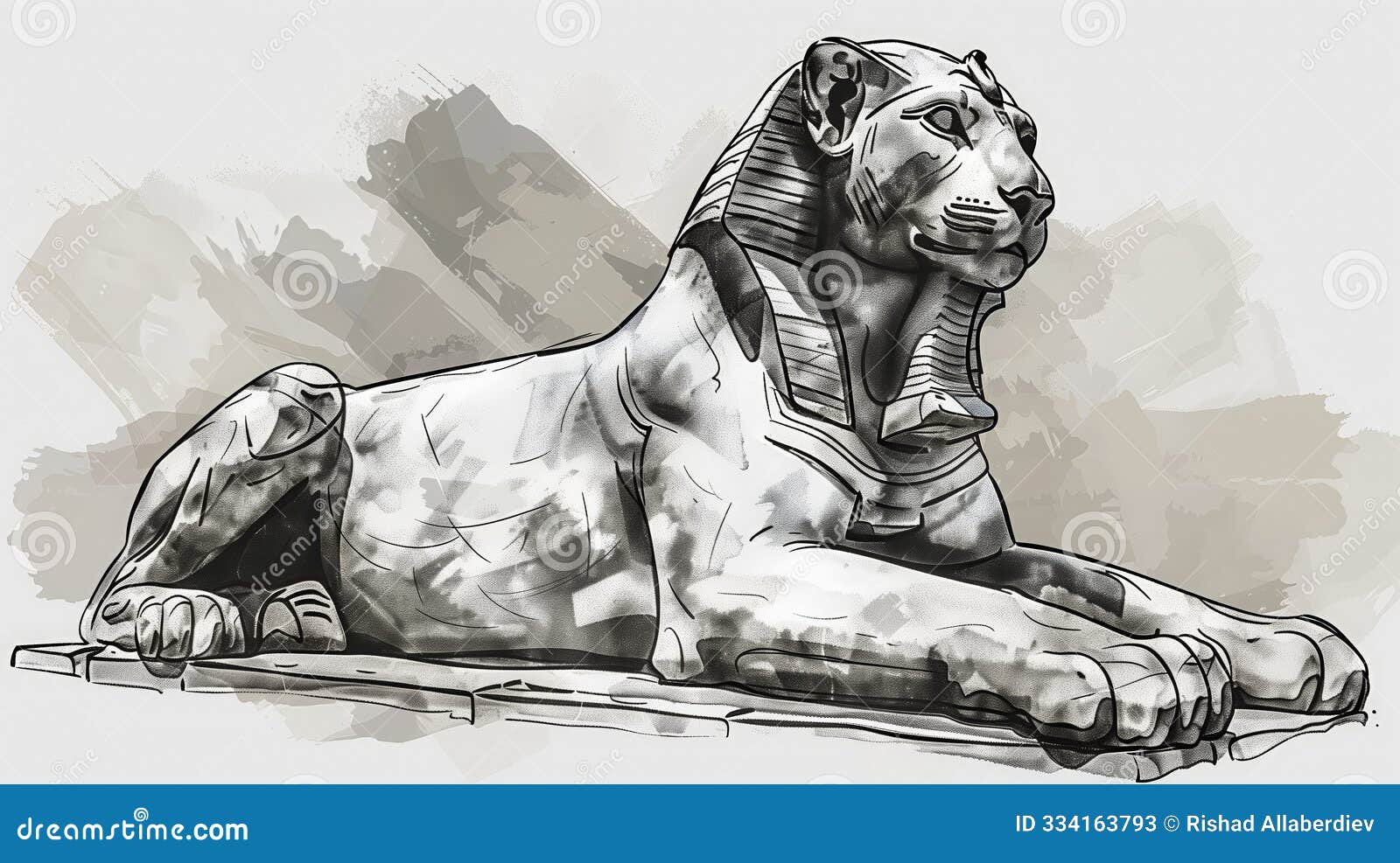 Sketch Of A Sphinx Cat, Isolated, On A White Background. Sphinx Cat ...