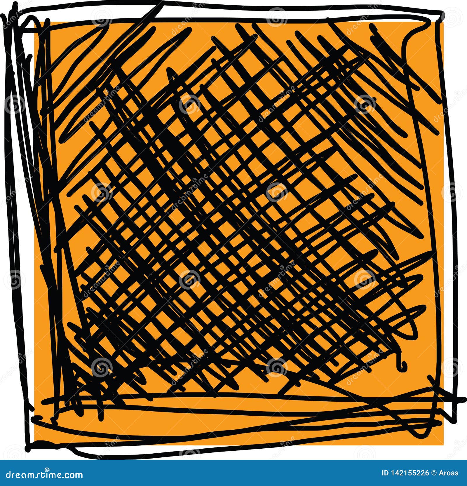 Sketch of square stock vector. Illustration of decor - 142155226