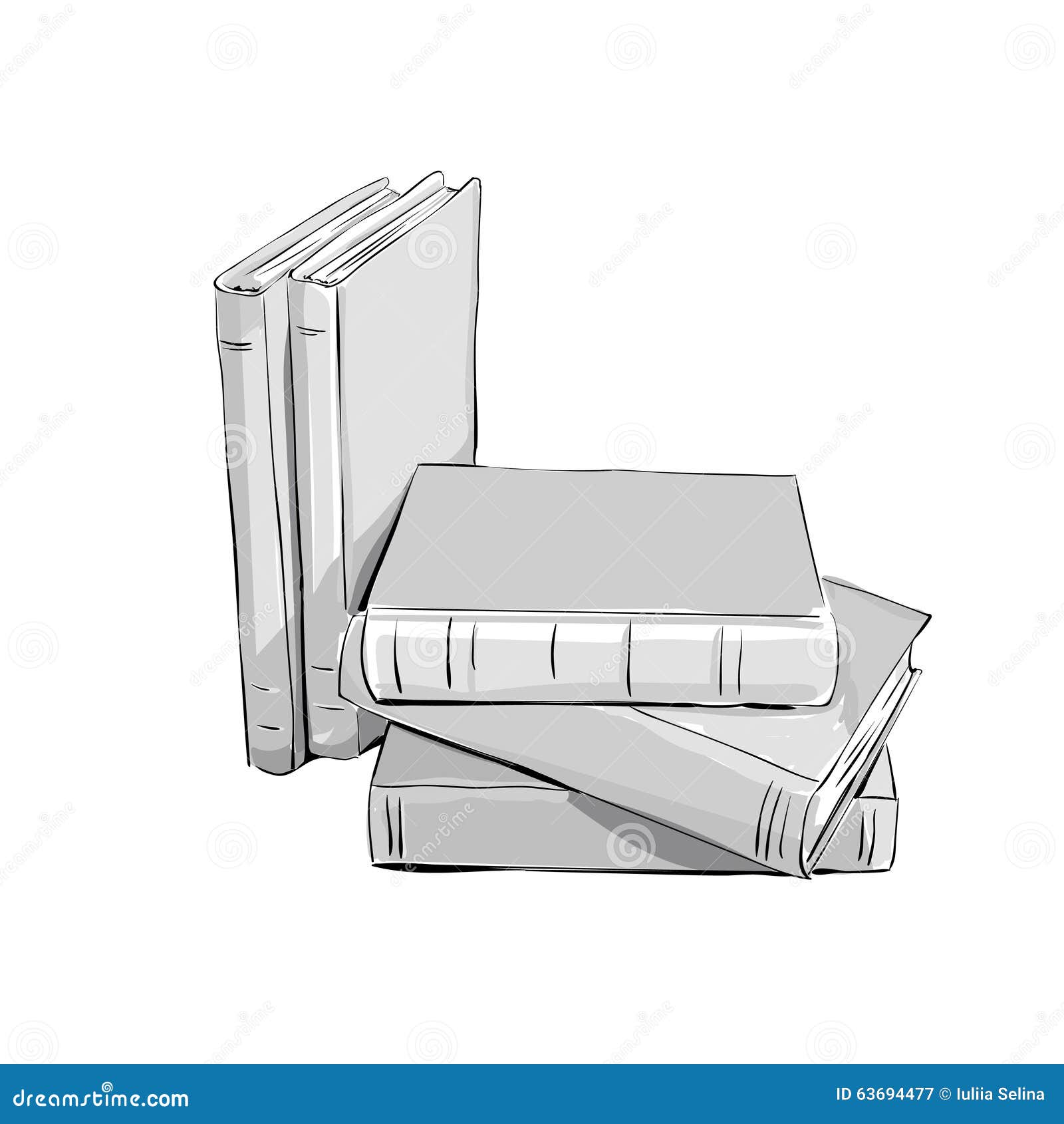 Sketch of a stack books stock vector. Illustration of design - 63694477
