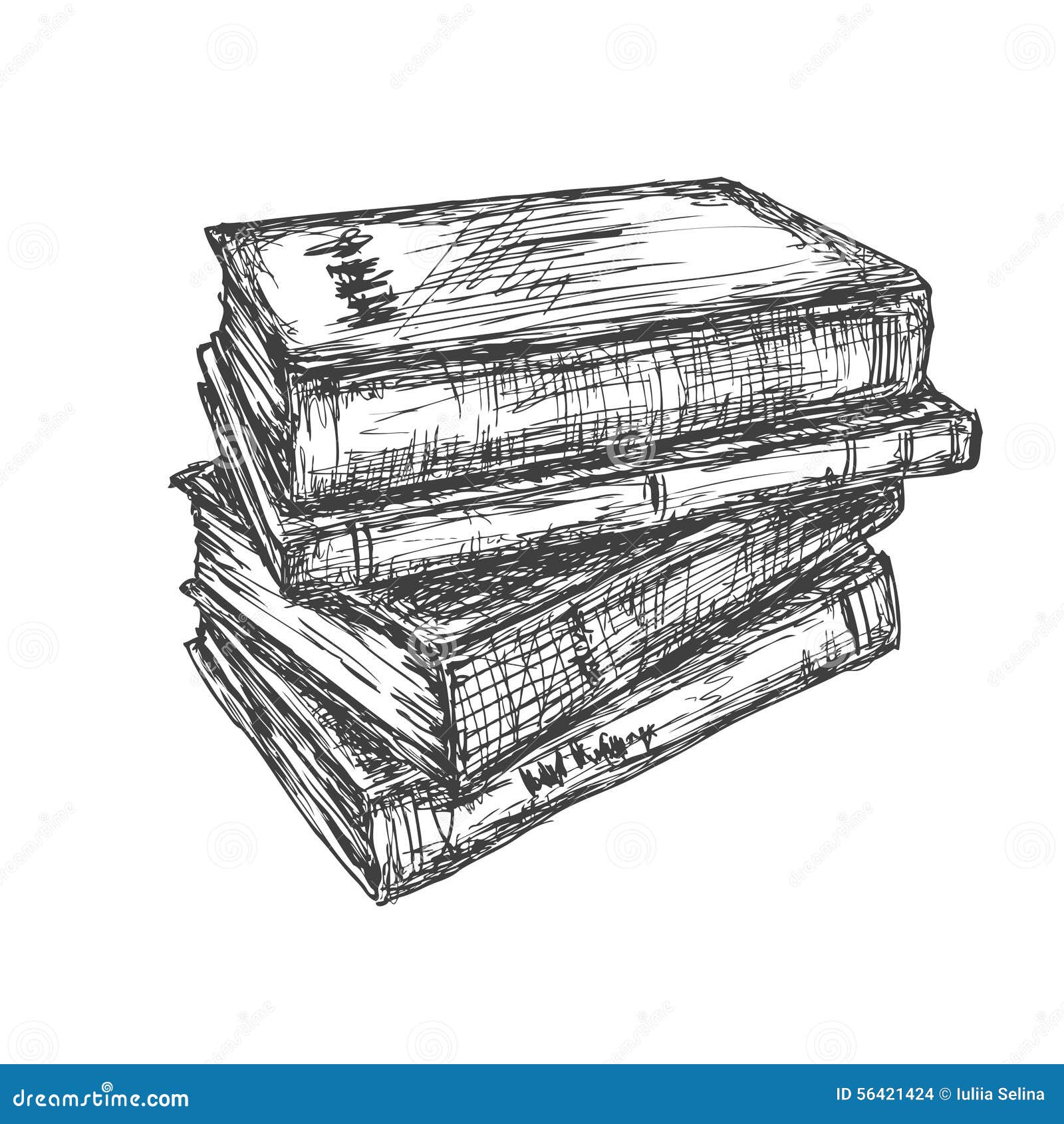 Pile Of Books Sketch