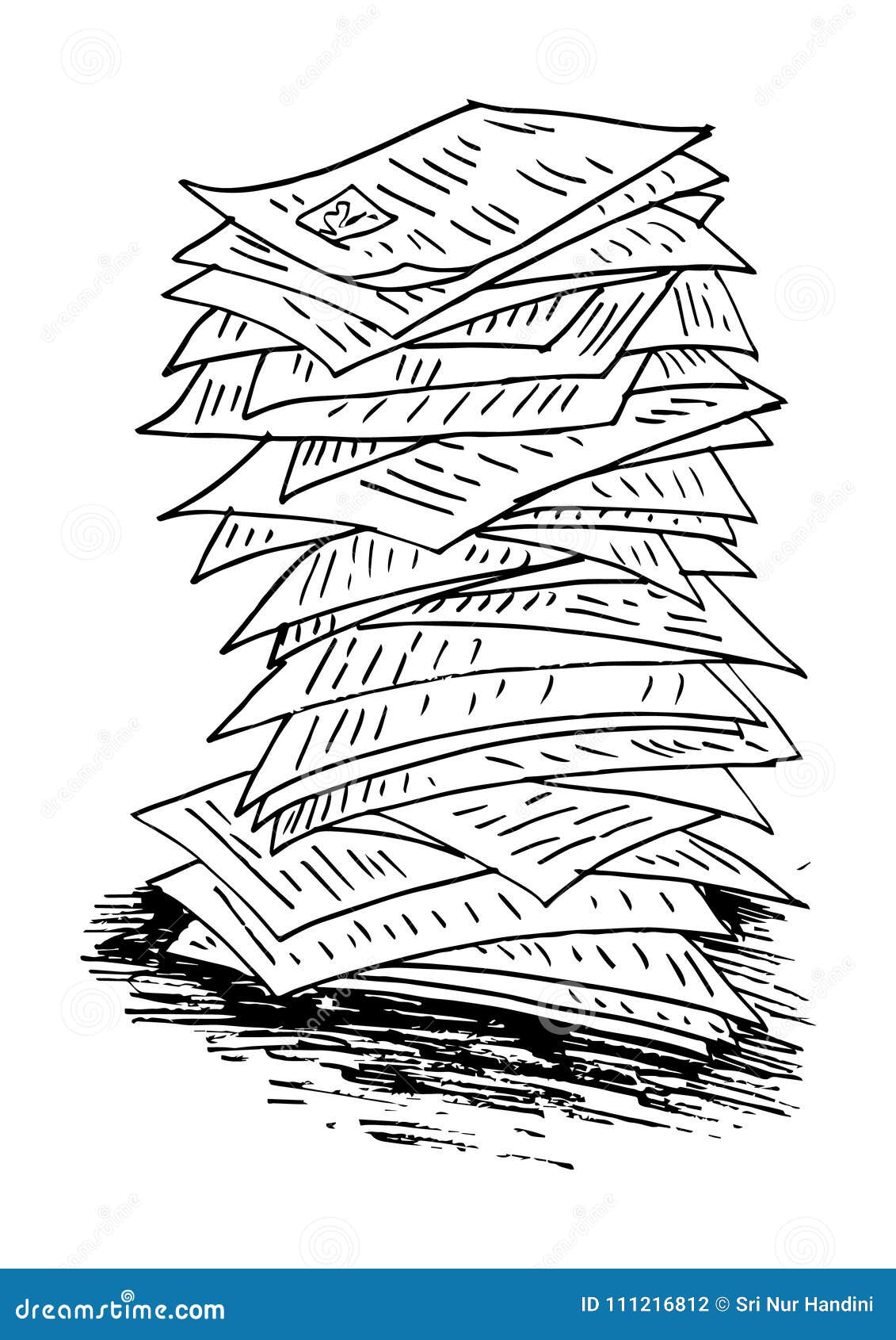 Sketch of Stack of Work Papers Stock Illustration - Illustration of ... Sketch of Stack of Work Papers Stock Illustration - Illustration of ...