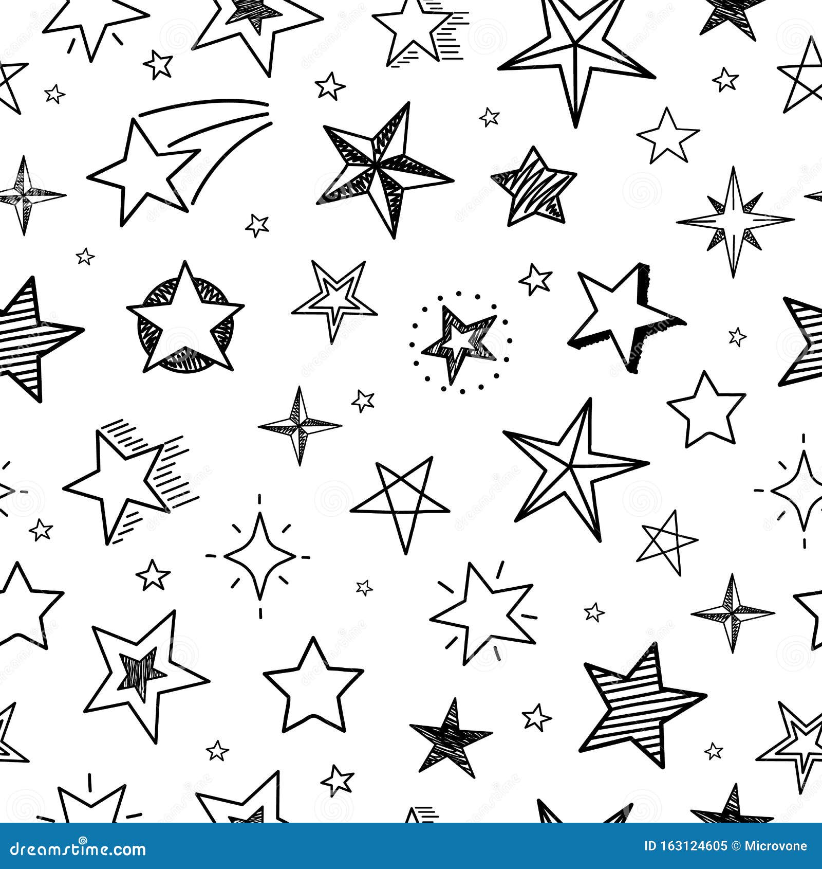 Sketch Stars Seamless Pattern. Hand Drawn Grunge Starry Sky Stock ... Sketch Stars Seamless Pattern. Hand Drawn Grunge Starry Sky Stock ...