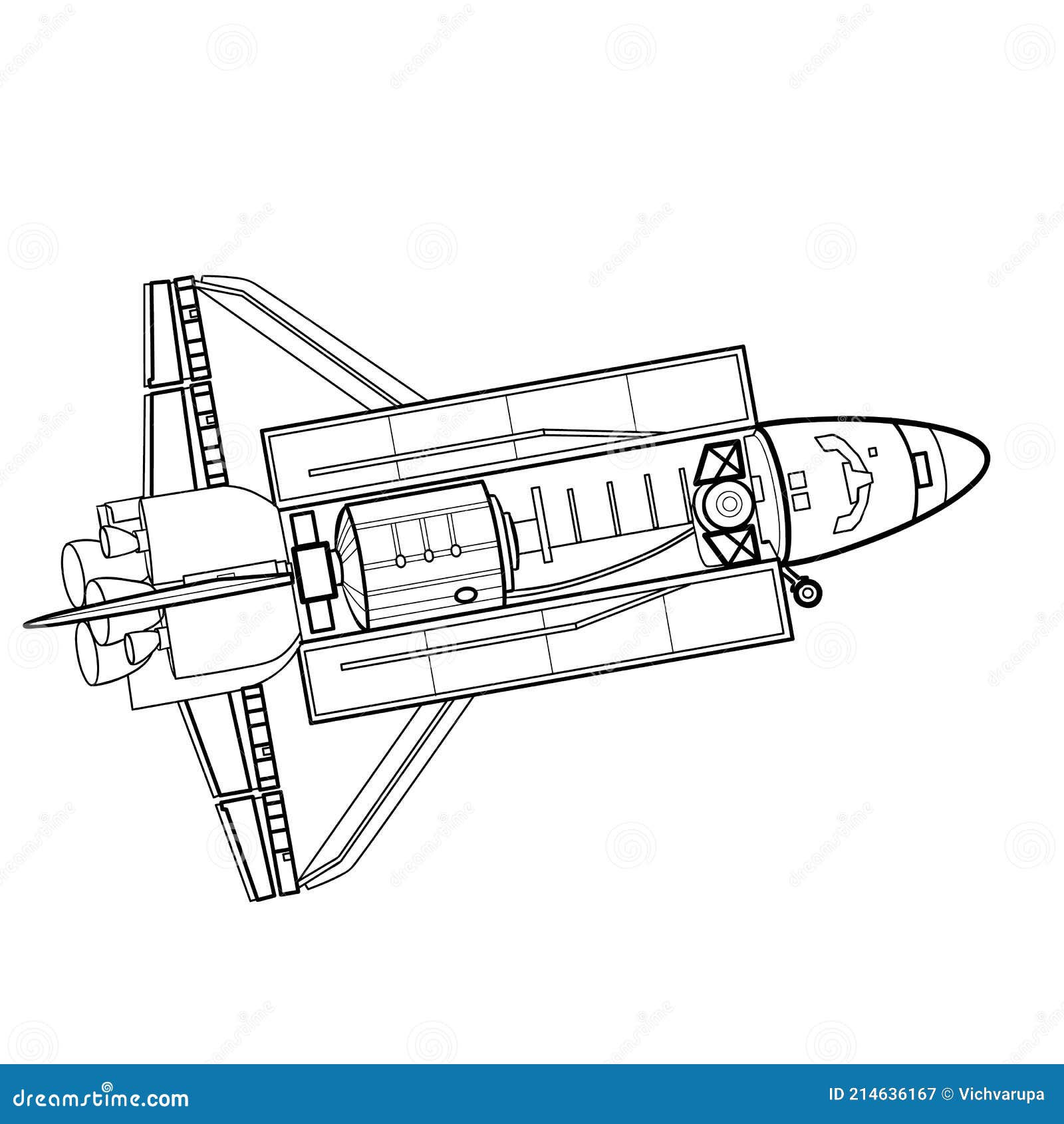 Sketch, Starship, Coloring Book, Cartoon Illustration, Isolated Object ...