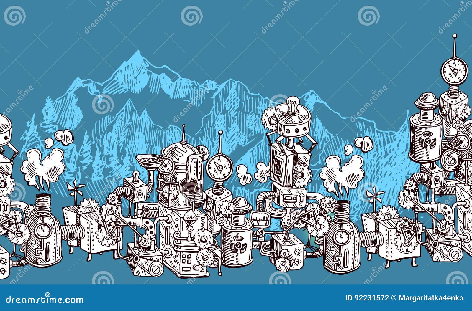 Steampunk Machine Sketch