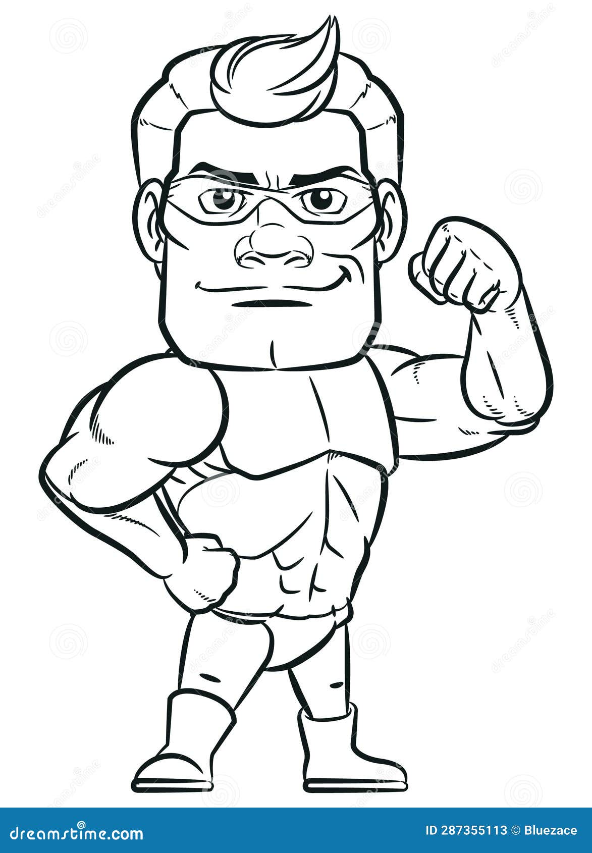 Sketch Strong Superhero Flexing Muscular Arm Stock Illustration ...