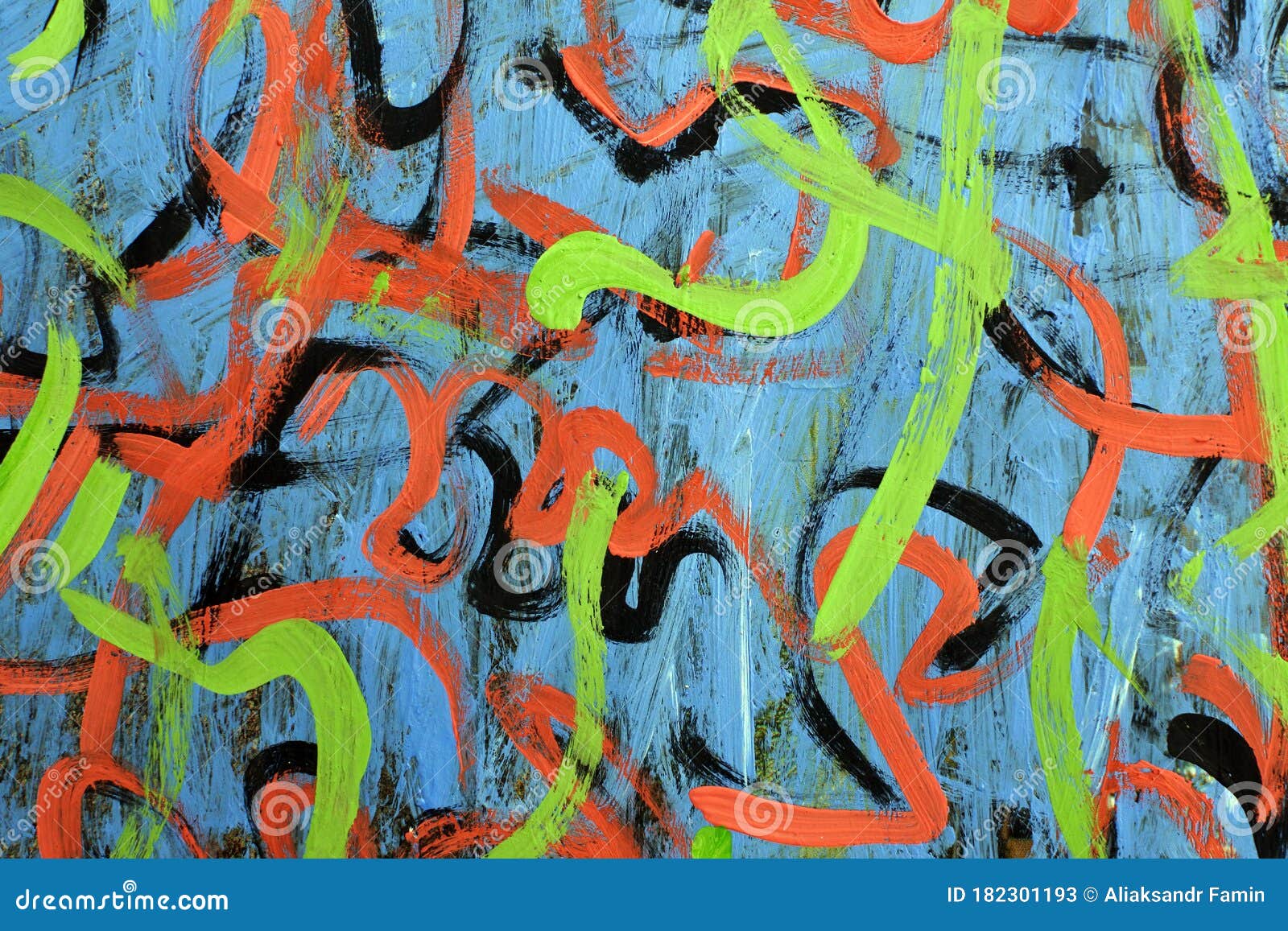 Sketch in the Style of Abstract Expressionism. Colored Doodles on a ...