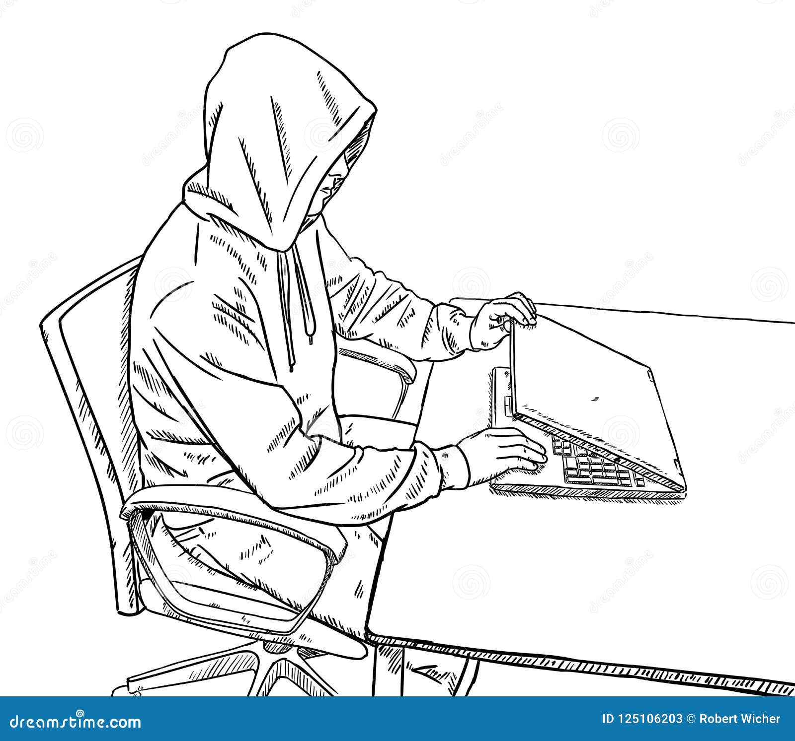 Stalker With Laptop Controls And Intimidates The Victim With Messages ...