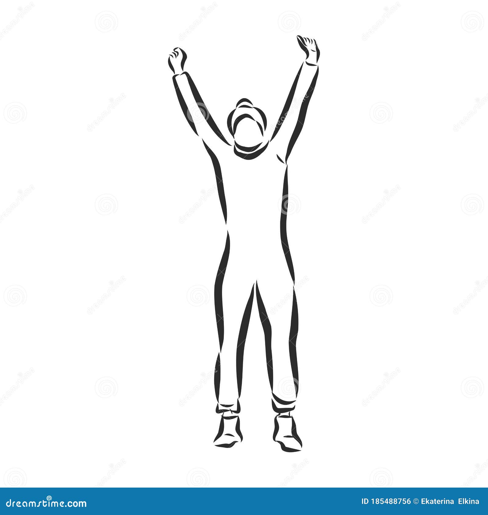 Sketch Style Illustration of an Athlete Winner, Champion Winner, Vector ...