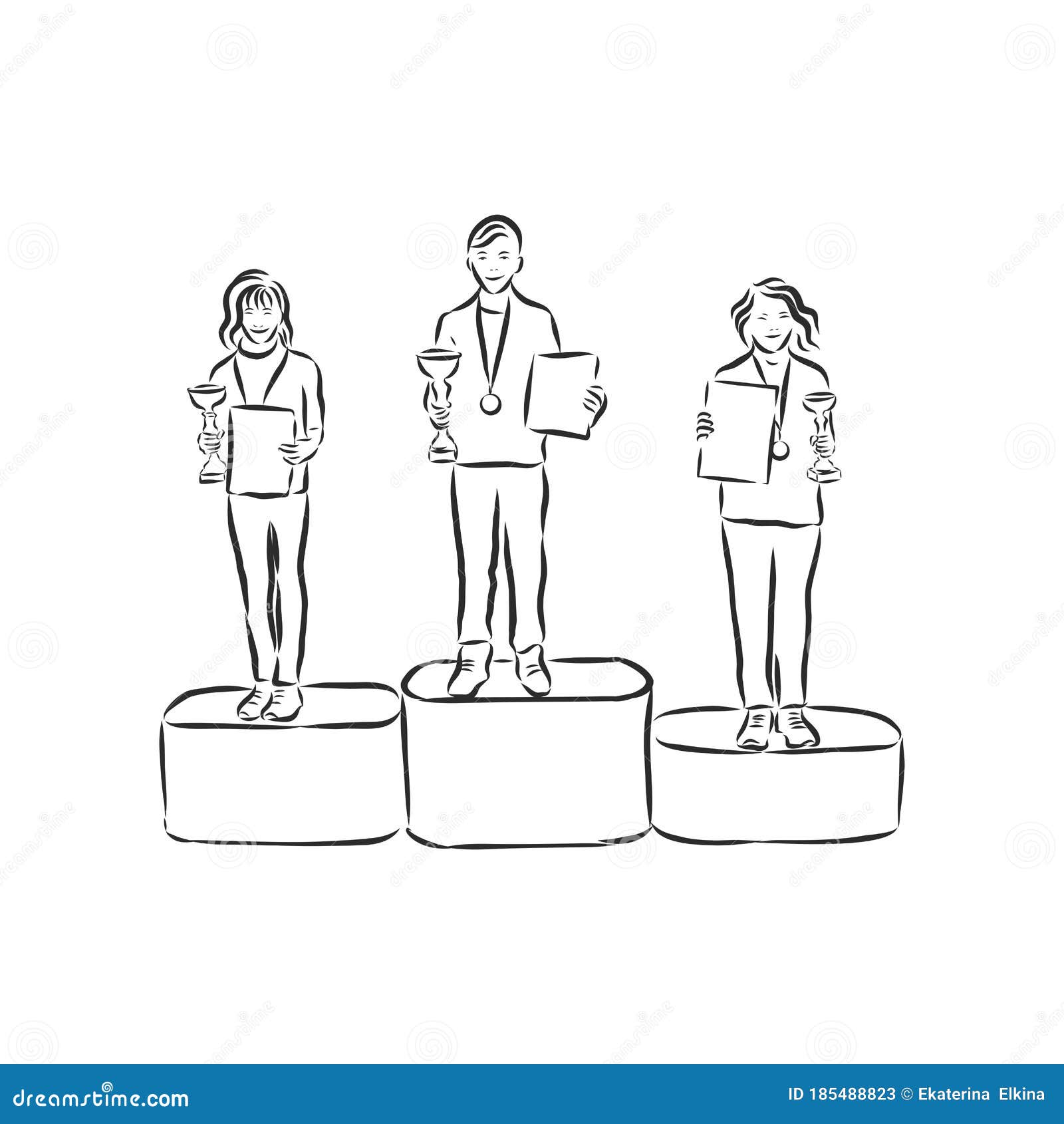 Sketch Style Illustration Of An Athlete Winner, Champion Winner, Vector ...