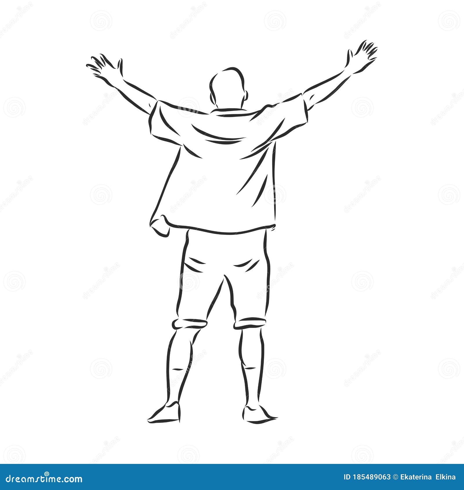 Sketch Style Illustration of an Athlete Winner, Champion Winner, Vector ...