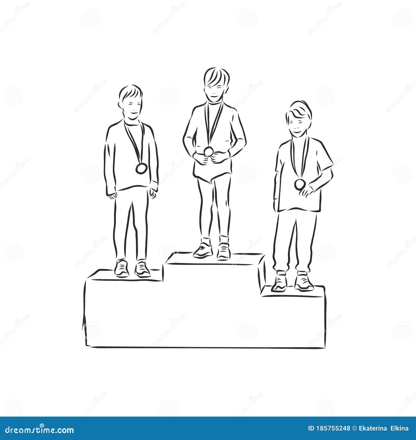 Sketch Style Illustration of an Athlete Winner, Champion Winner, Vector ...