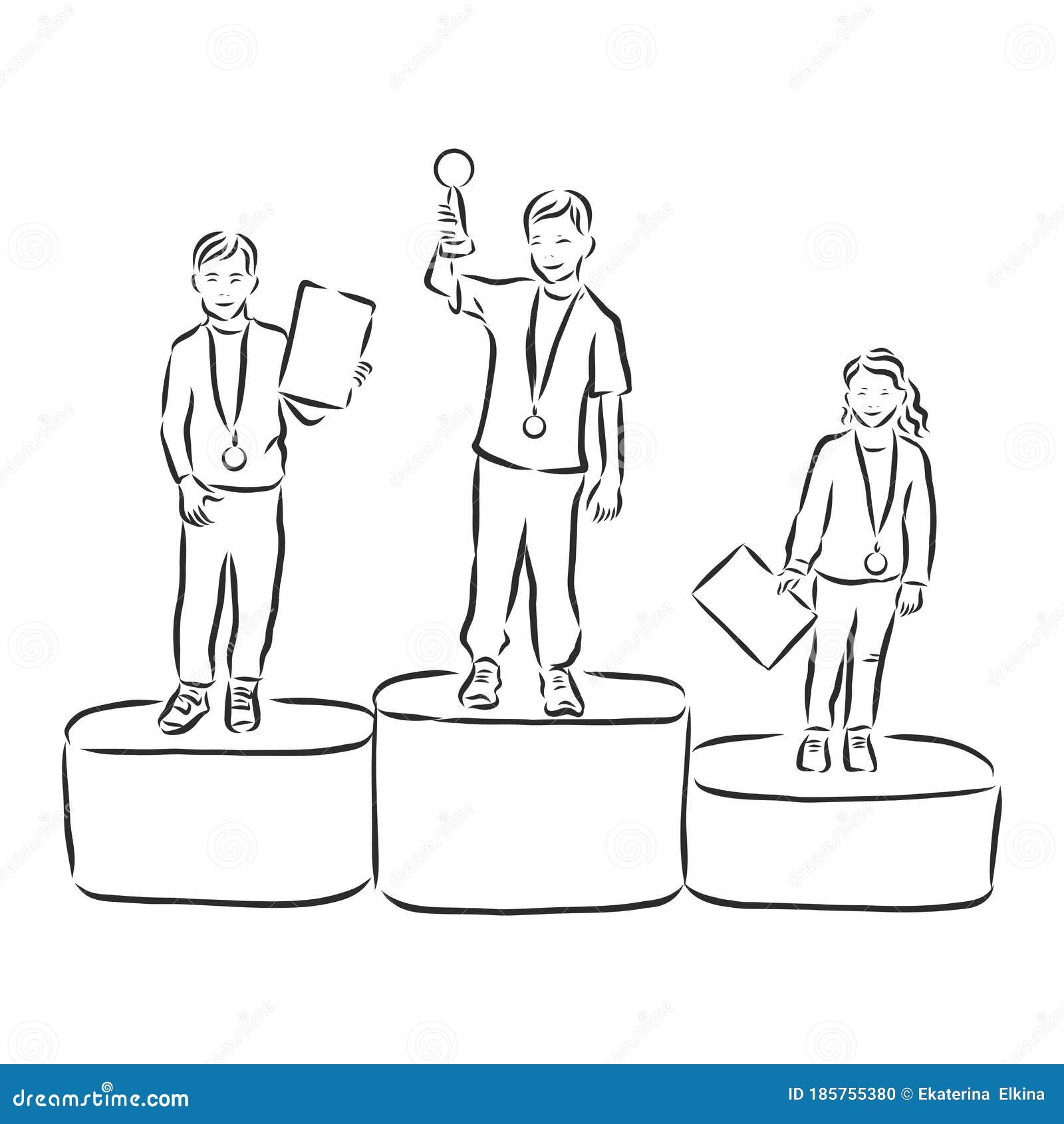 Sketch Style Illustration of an Athlete Winner, Champion Winner, Vector ...