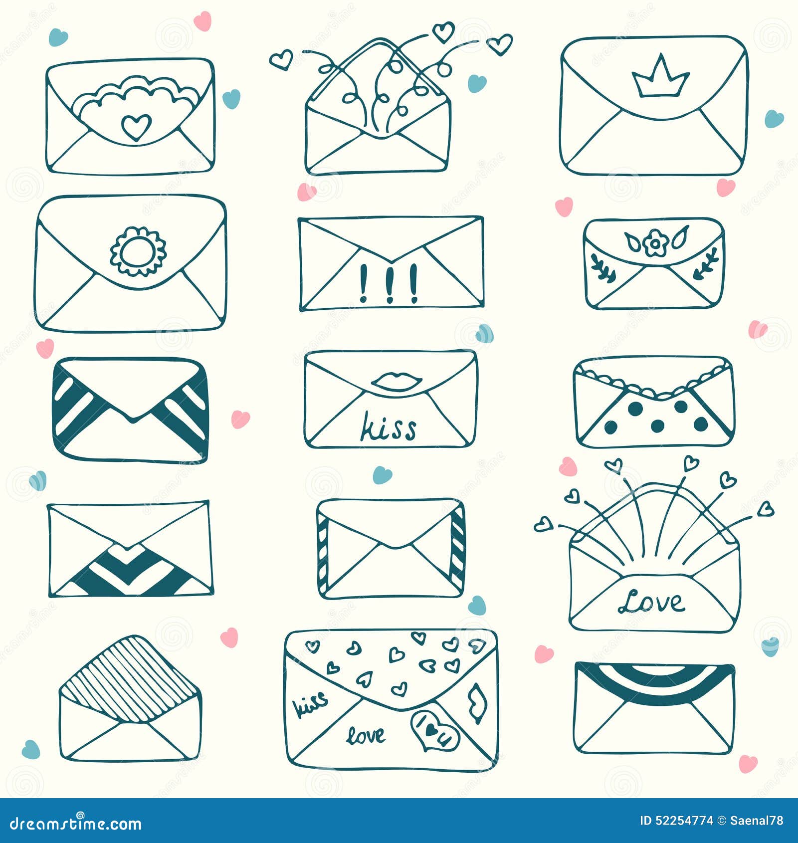 Sketch Style Mail, Message or Envelope. Hand Drawn Stock Vector ...
