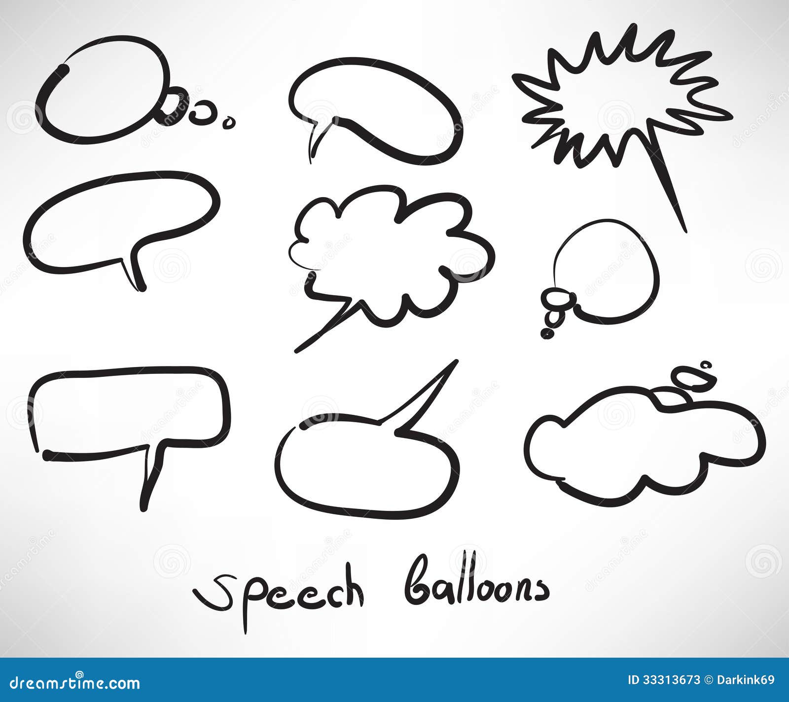 Sketch Style Speech Bubbles Stock Illustration - Illustration of modern ...