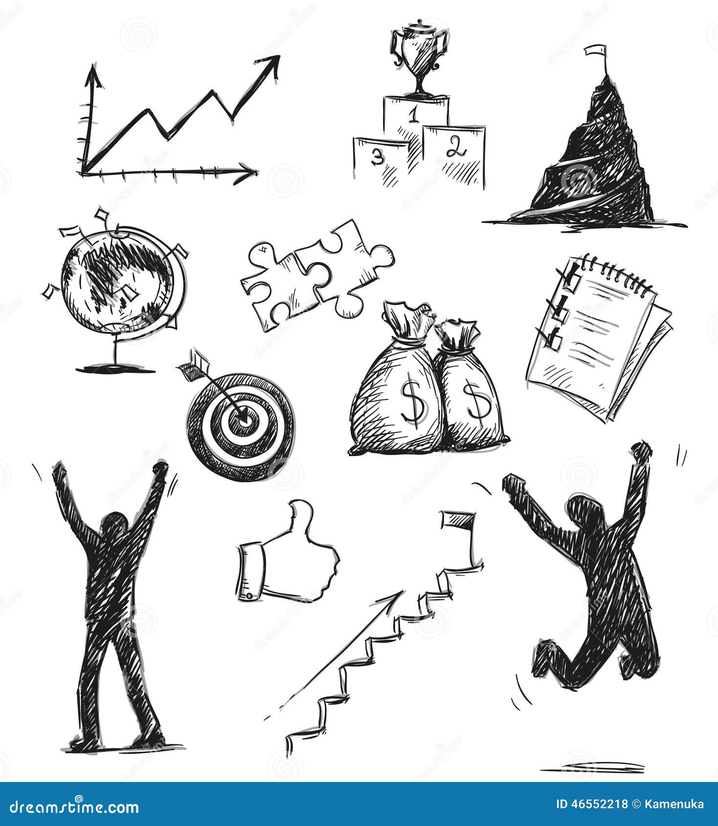 Sketch of Success Symbols. Success Icons Stock Vector - Illustration of ... Sketch of Success Symbols. Success Icons Stock Vector - Illustration of ...