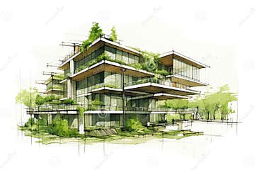 Sketch of a Sustainable Development Project. Green Project, Underlining ...