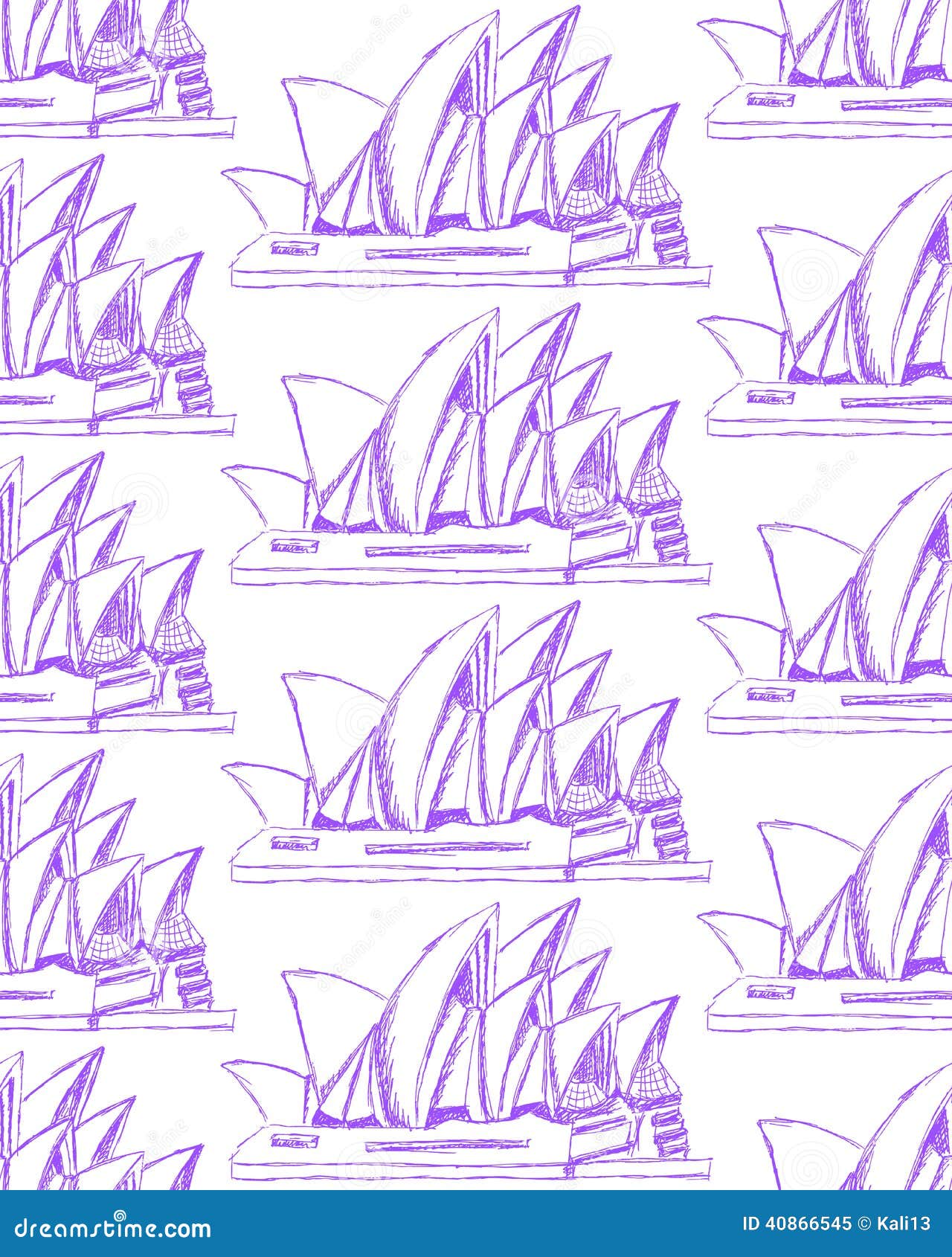 Sketch Sydney Opera, Seamless Pattern Editorial Image - Illustration of ...