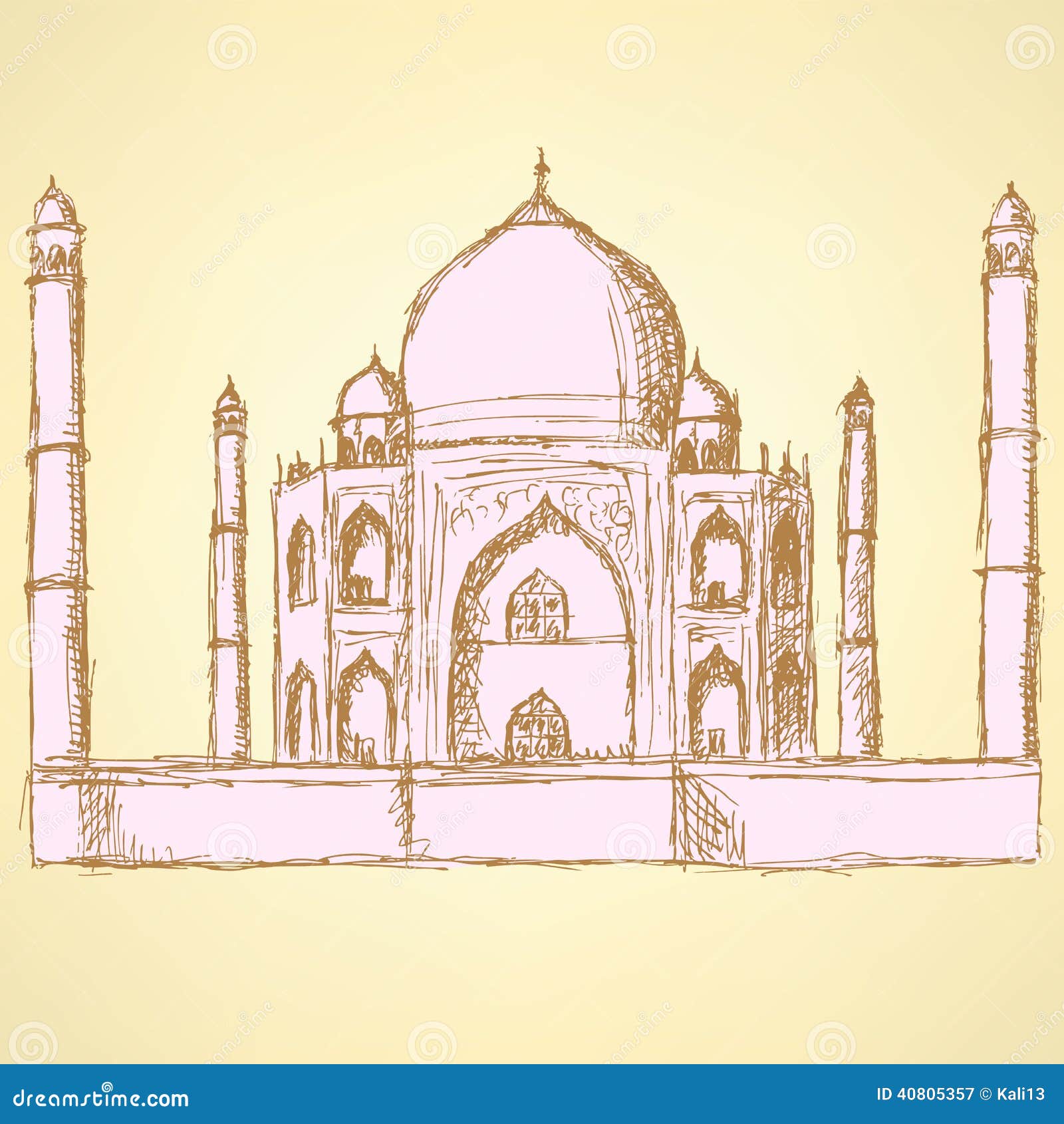 Sketch Taj Mahal, Vintage Background Stock Photography | CartoonDealer ...