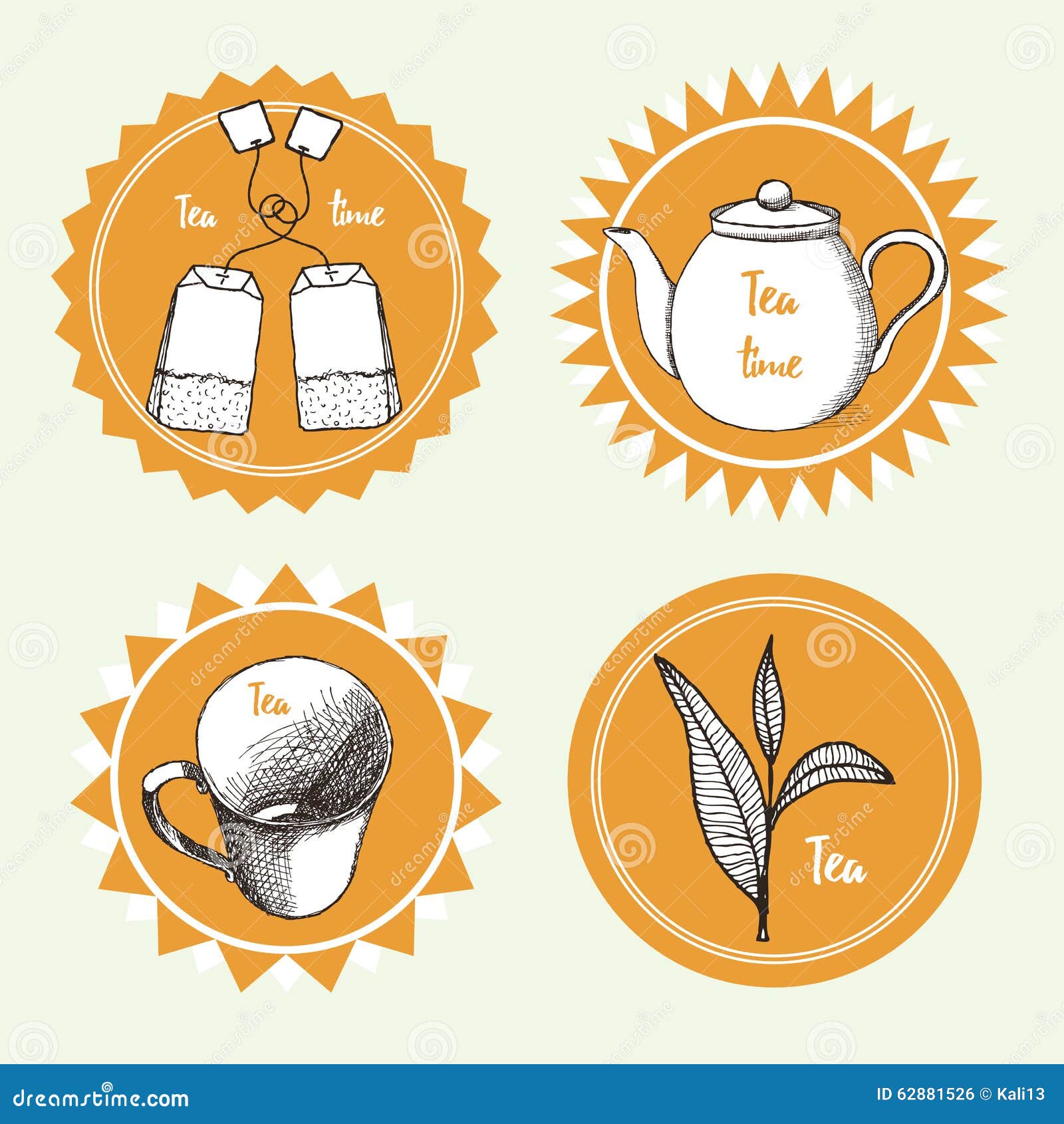Sketch tea labels stock illustration. Illustration of badge - 62881526