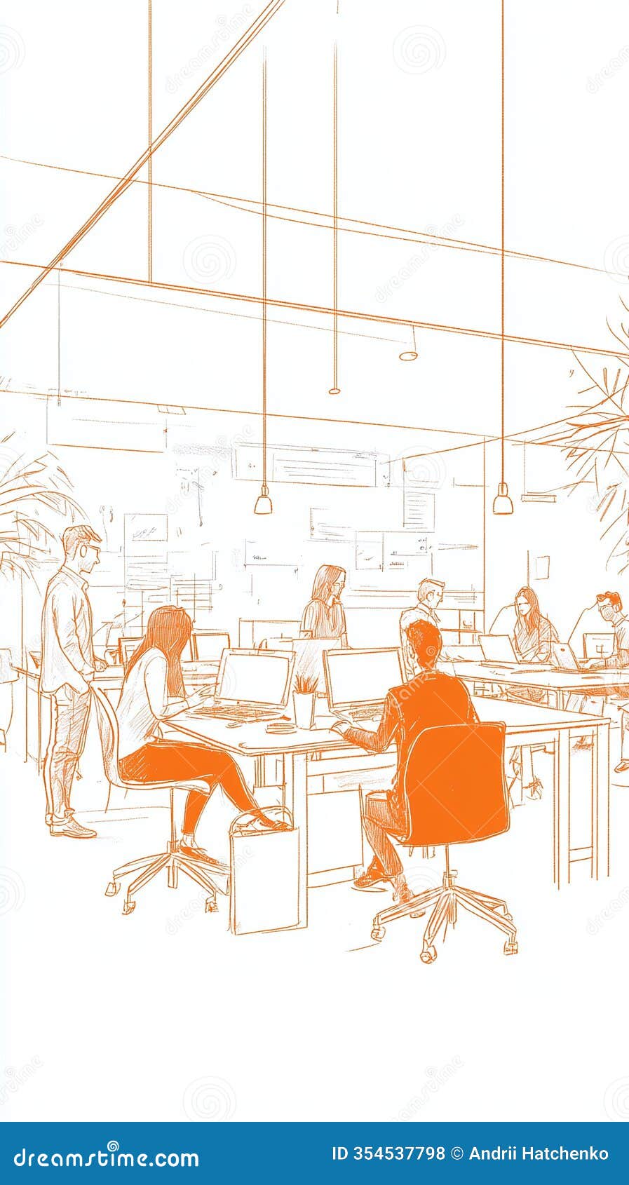 Sketch of a Team Collaborating on Perfect Digital Processes in a ...